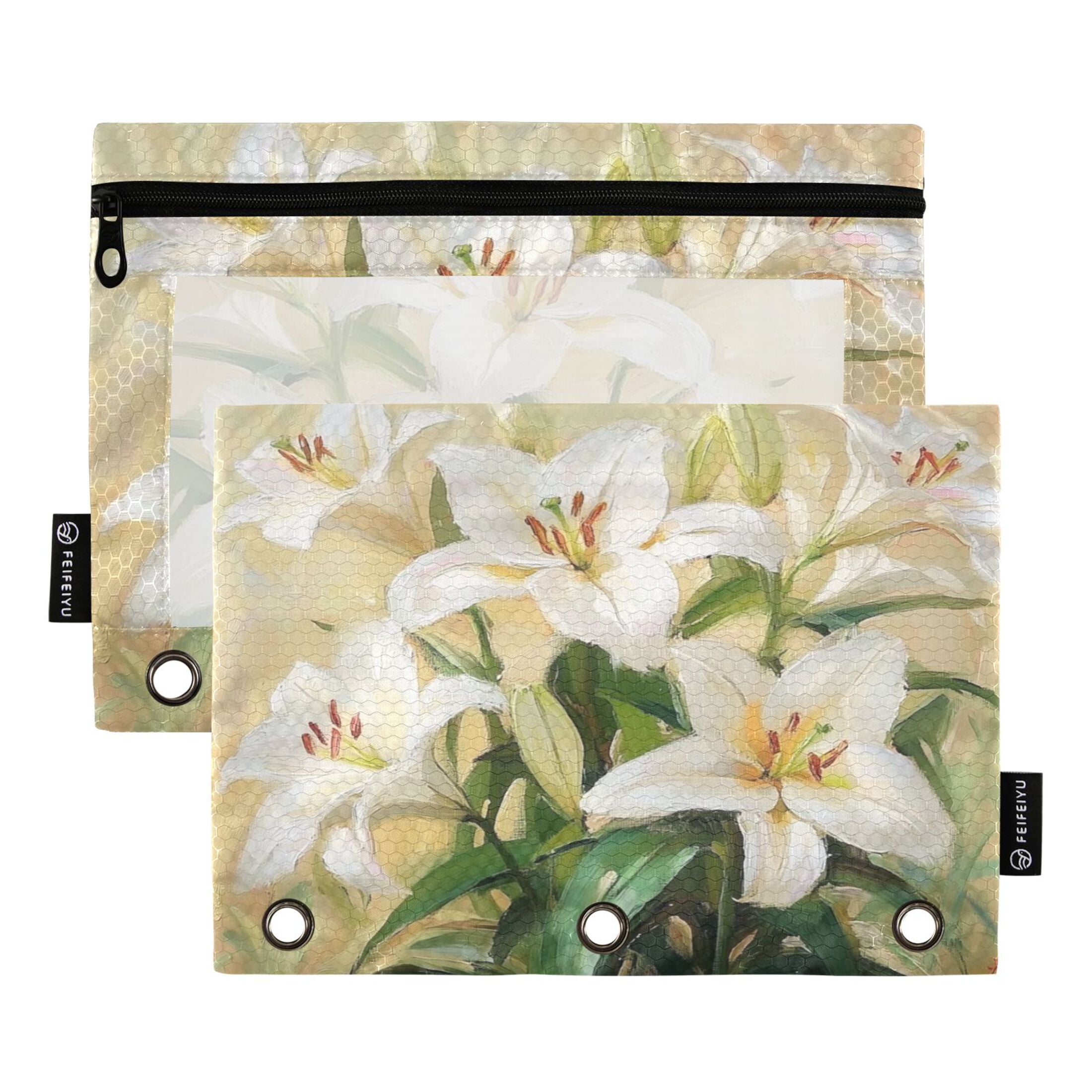 2 Pack Flip Folders with Clear PVC Window Binder Pouches 3-Ring Binder ...