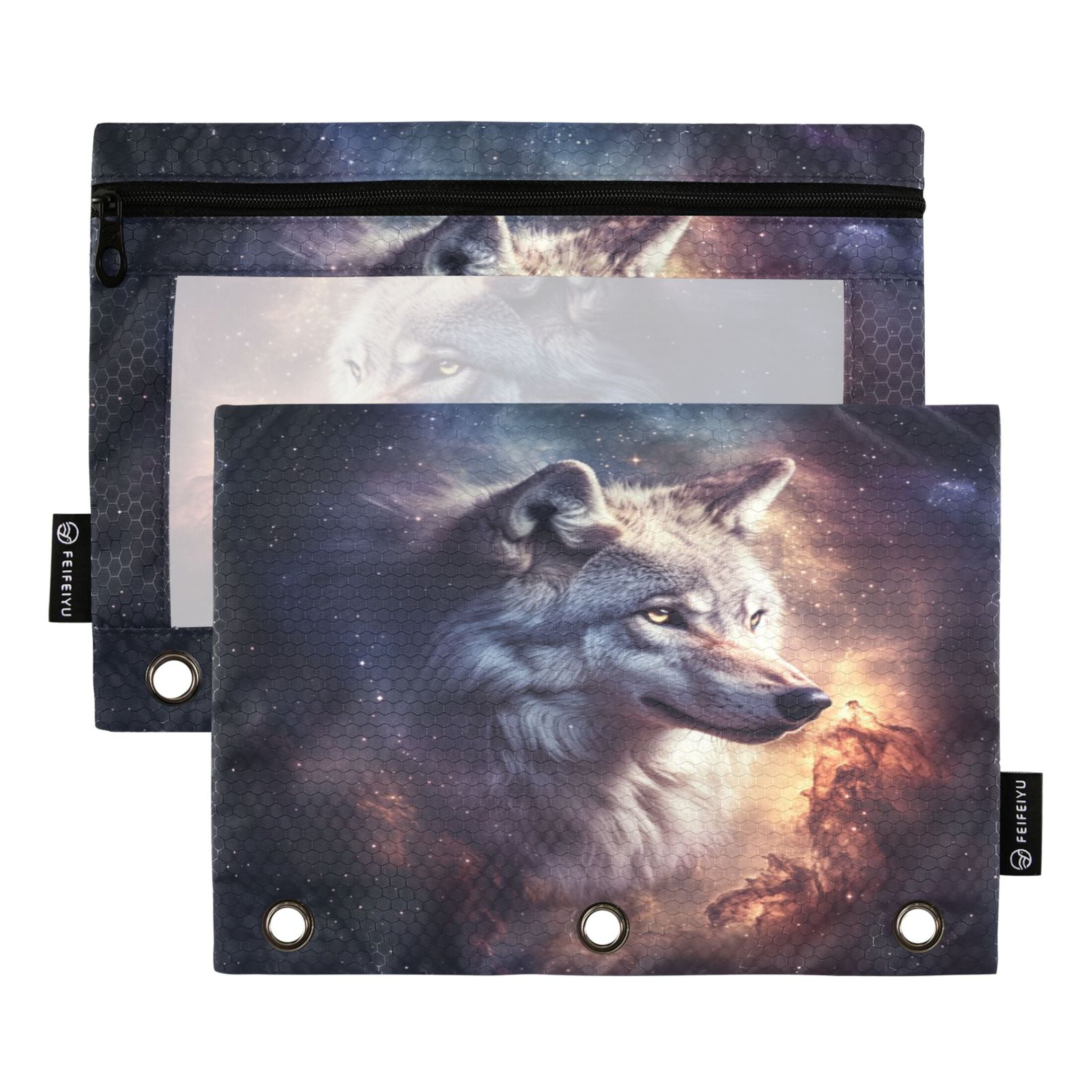 2 Pack Flip Folders with Clear PVC Window Binder Pouches 3-Ring Binder ...