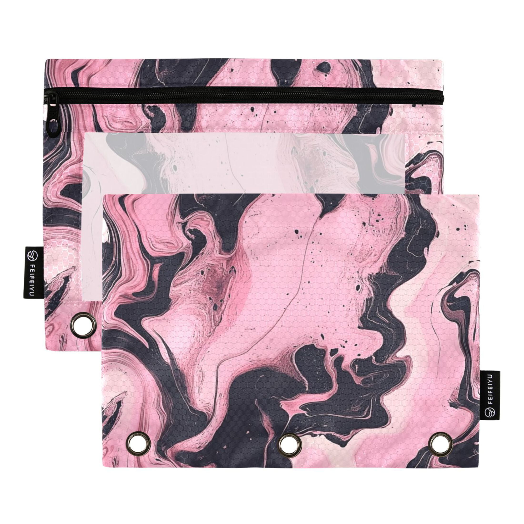 2 Pack Flip Folders with Clear PVC Window Binder Pouches 3-Ring Binder ...