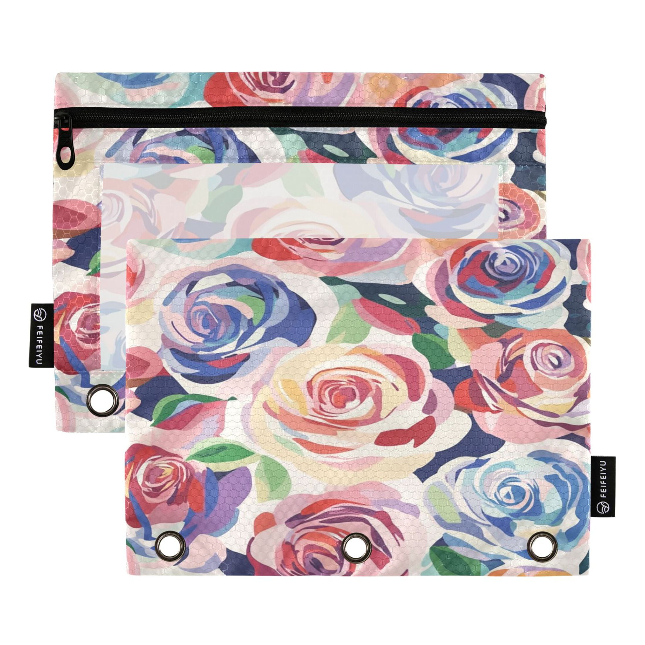 2 Pack Flip Folders with Clear PVC Window Binder Pouches 3-Ring Binder ...