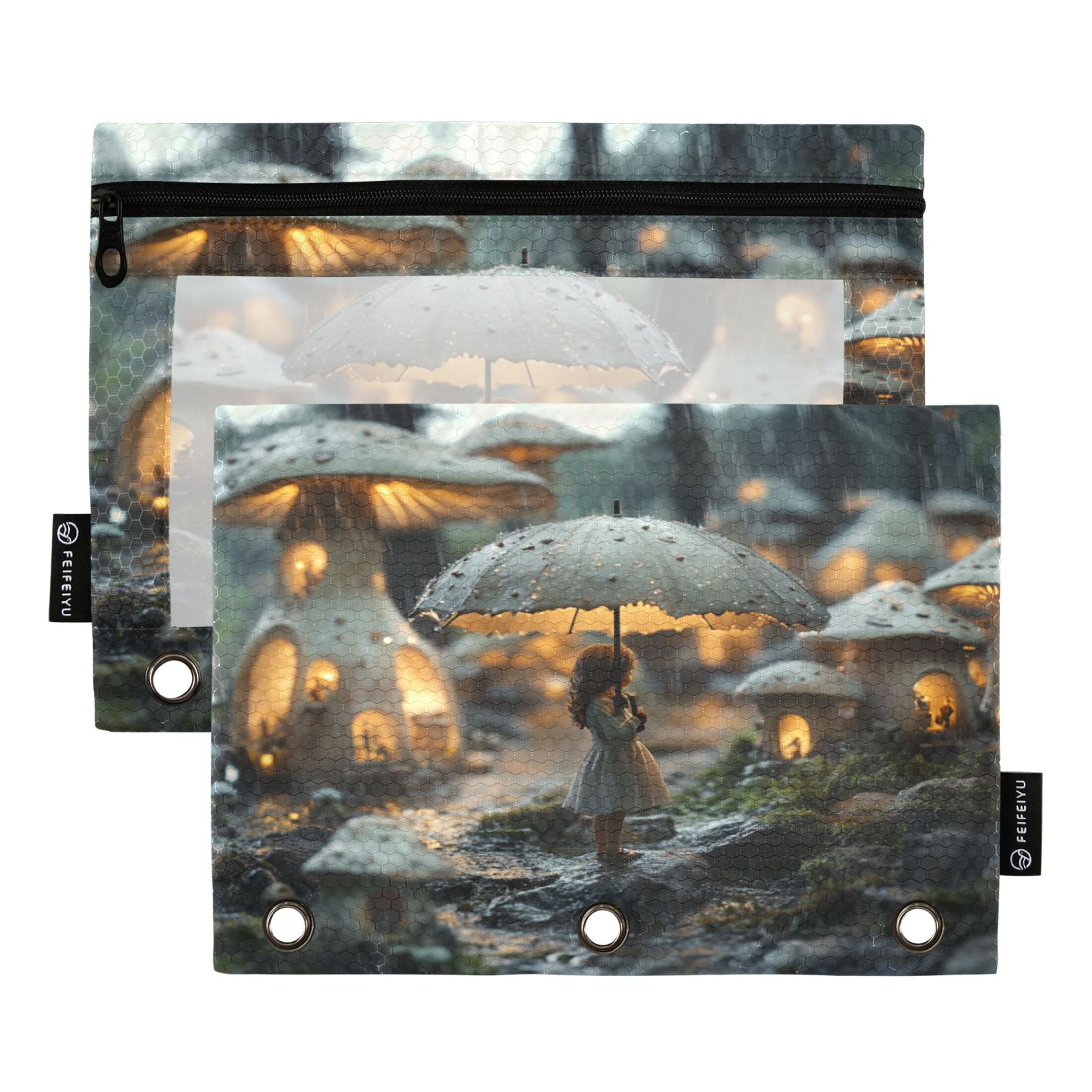 2 Pack Flip Folders with Clear PVC Window Binder Pouches 3-Ring Binder ...