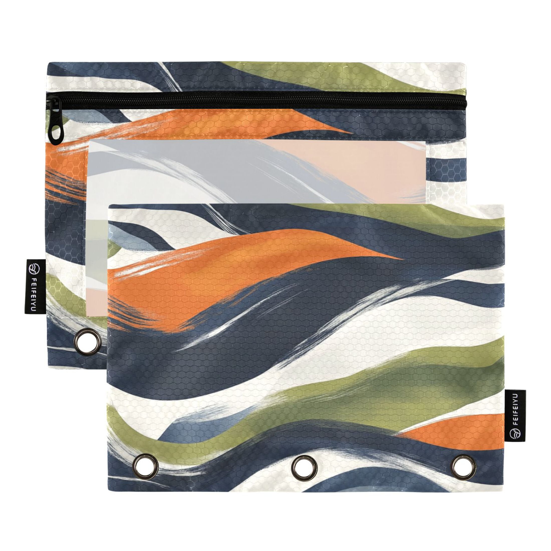 2 Pack Flip Folders with Clear PVC Window Binder Pouches 3-Ring Binder ...