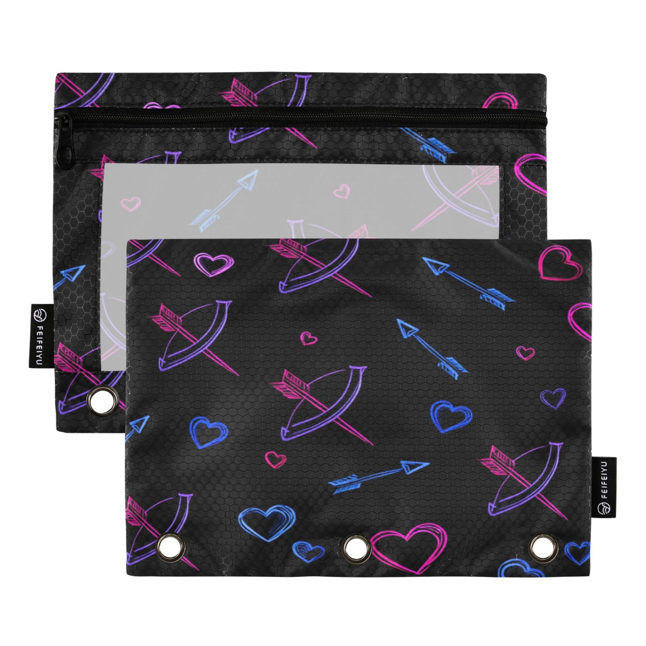 2 Pack Flip Folders with Clear PVC Window Binder Pouches 3-Ring Binder ...