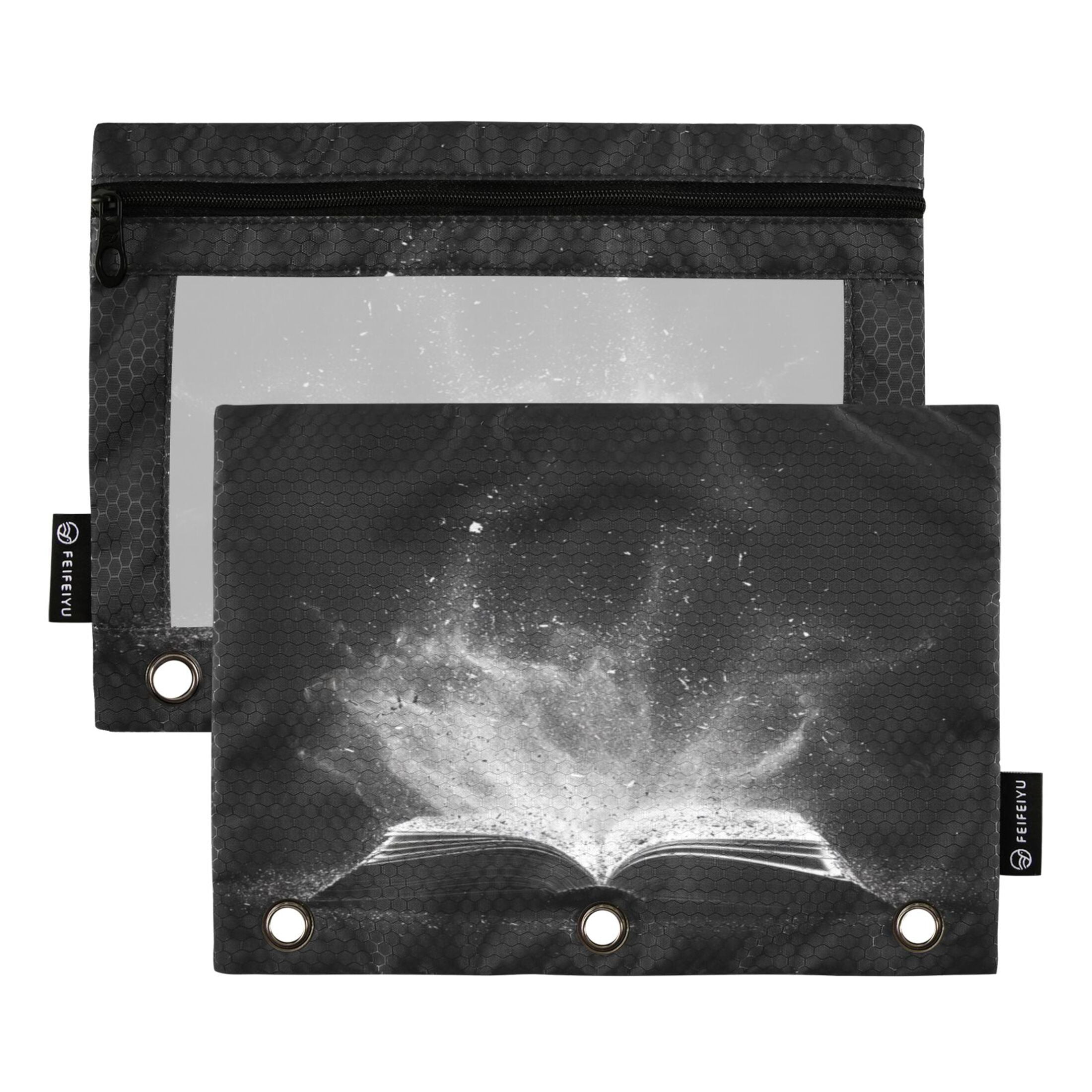 2 Pack Flip Folders with Clear PVC Window Binder Pouches 3-Ring Binder ...