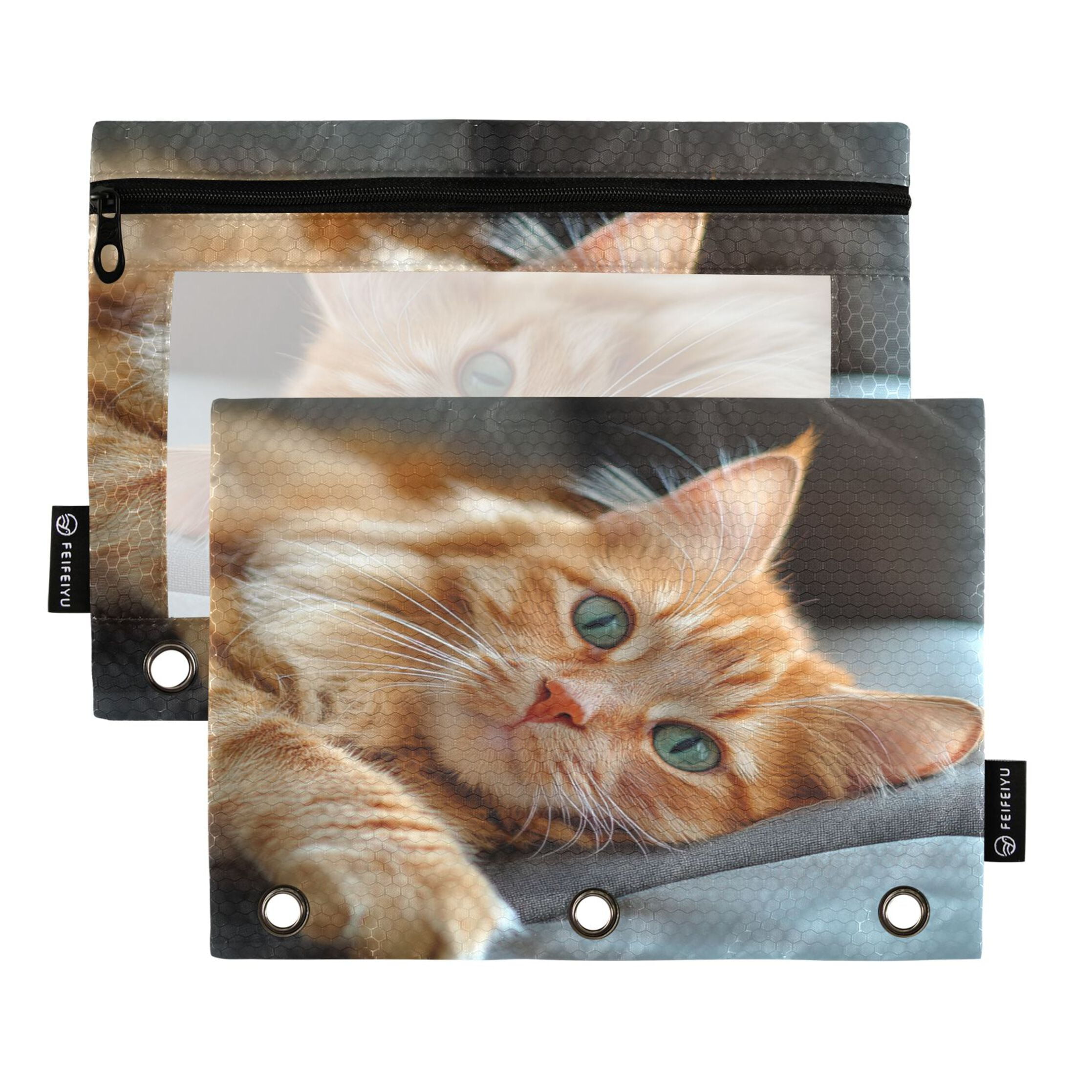 2 Pack Flip Folders with Clear PVC Window Binder Pouches 3-Ring Binder ...