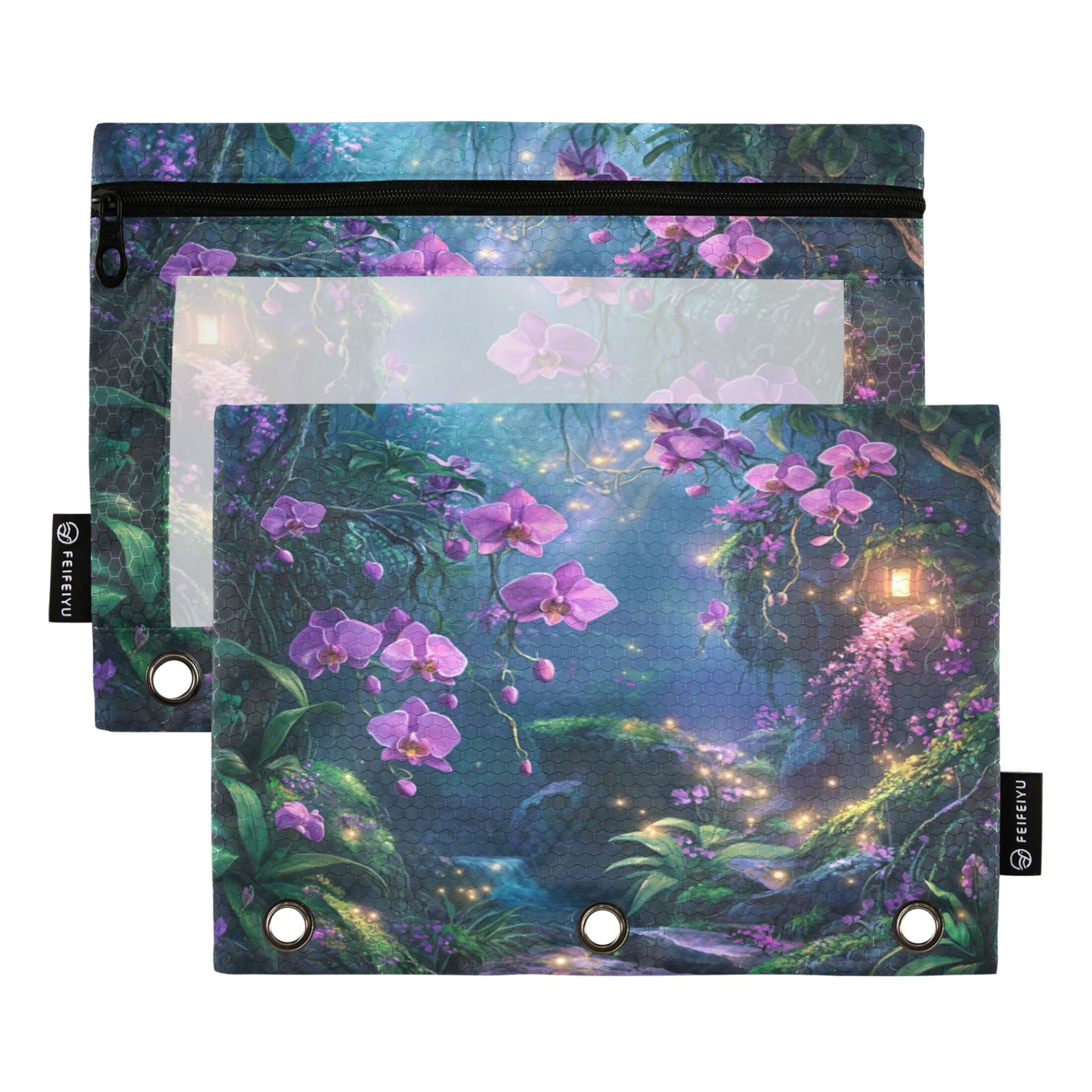 2 Pack Flip Folders with Clear PVC Window Binder Pouches 3-Ring Binder ...