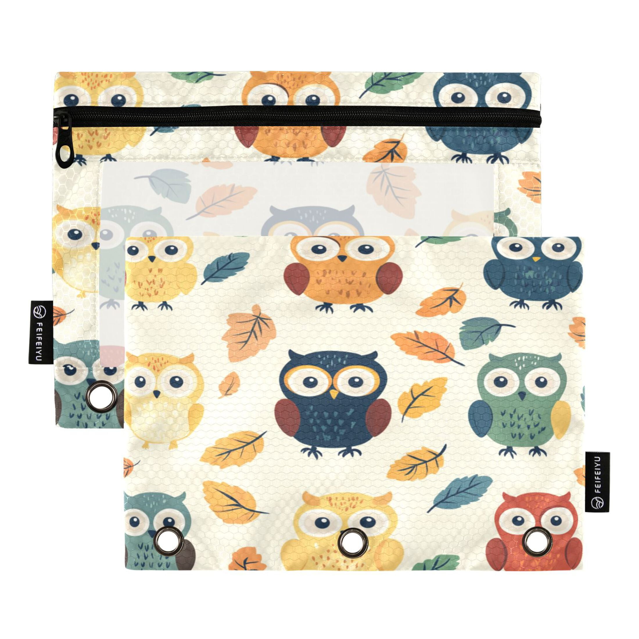 2 Pack Flip Folders with Clear PVC Window Binder Pouches 3-Ring Binder ...