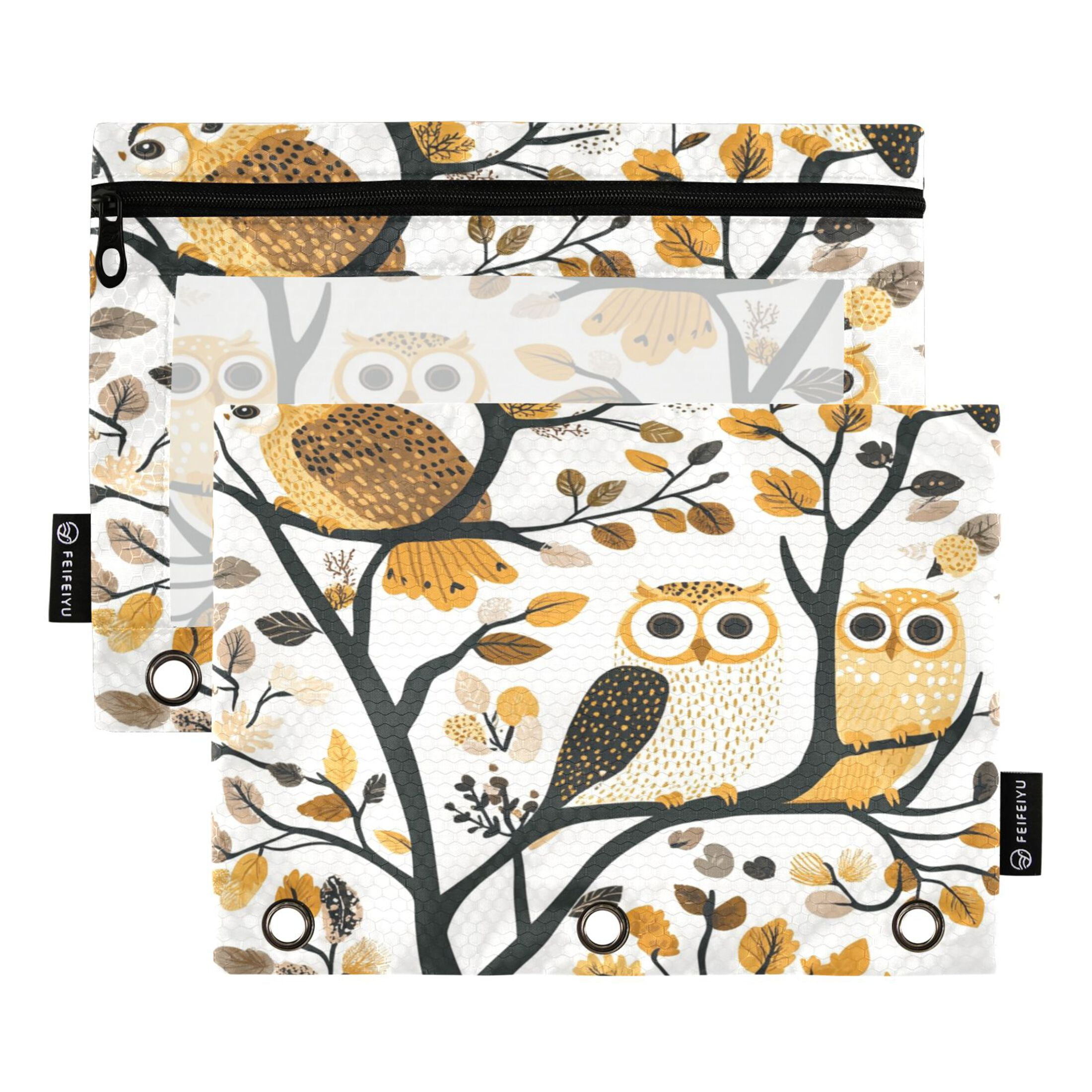 2 Pack Flip Folders with Clear PVC Window Binder Pouches 3-Ring Binder ...