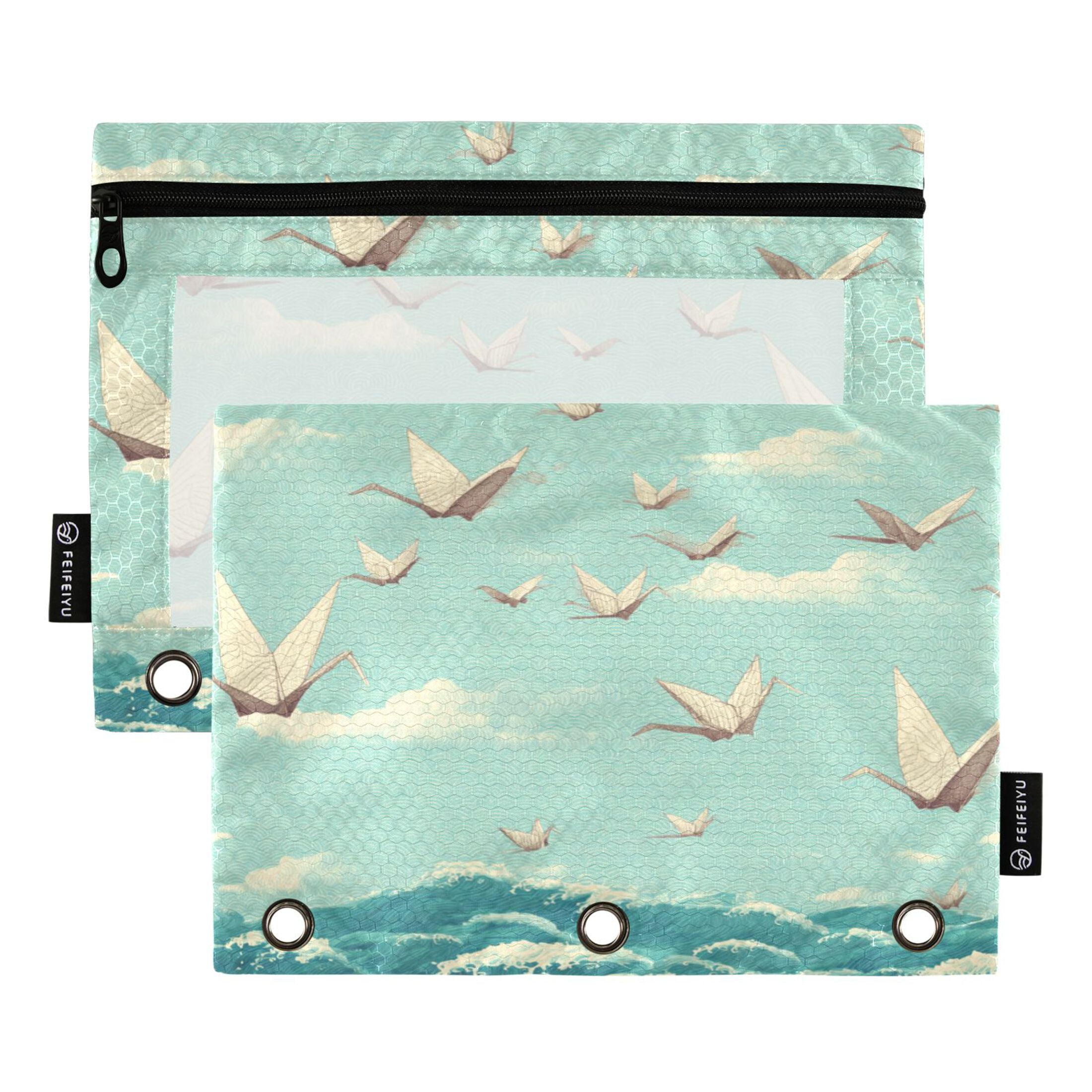 2 Pack Flip Folders with Clear PVC Window Binder Pouches 3-Ring Binder ...