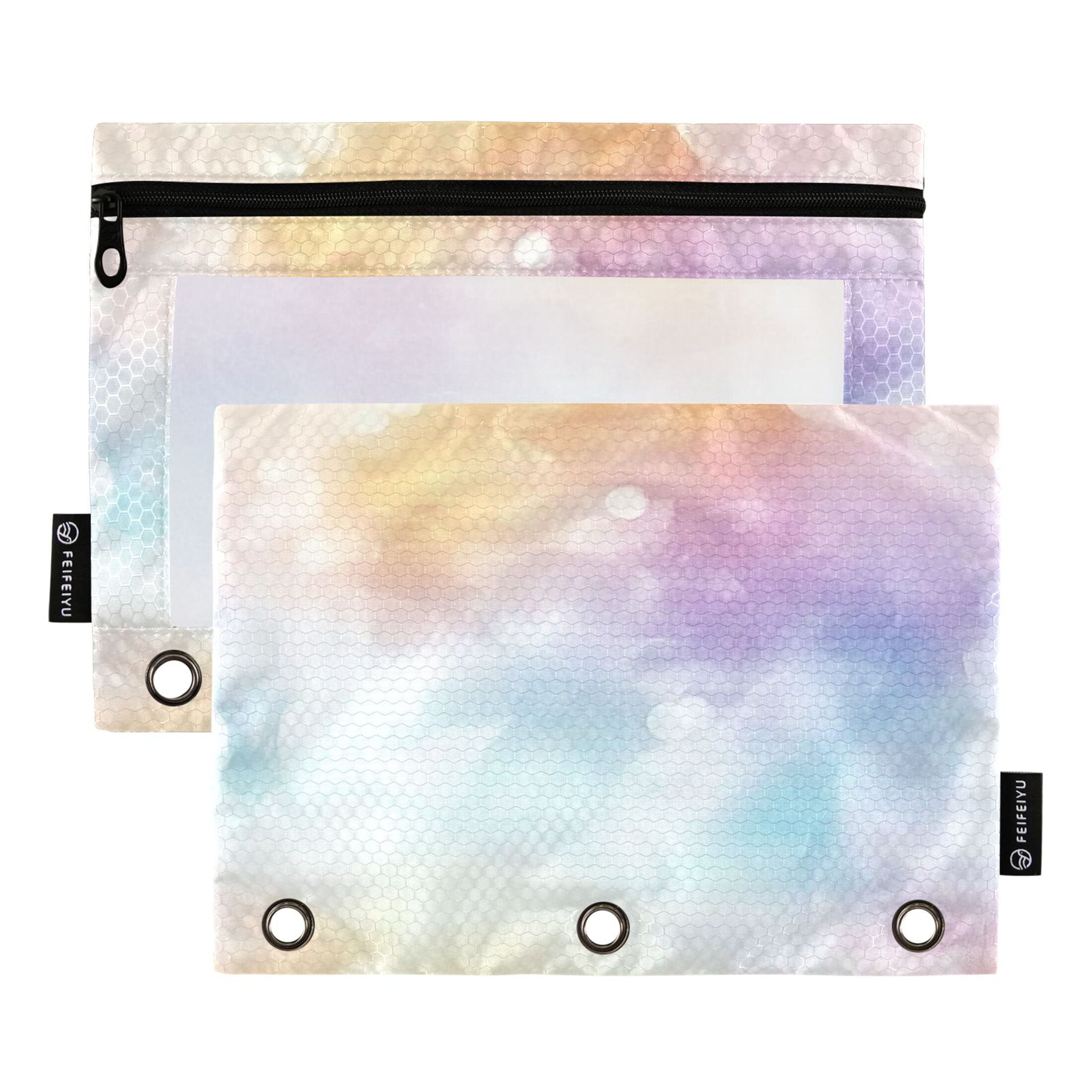 2 Pack Flip Folders with Clear PVC Window Binder Pouches 3-Ring Binder ...