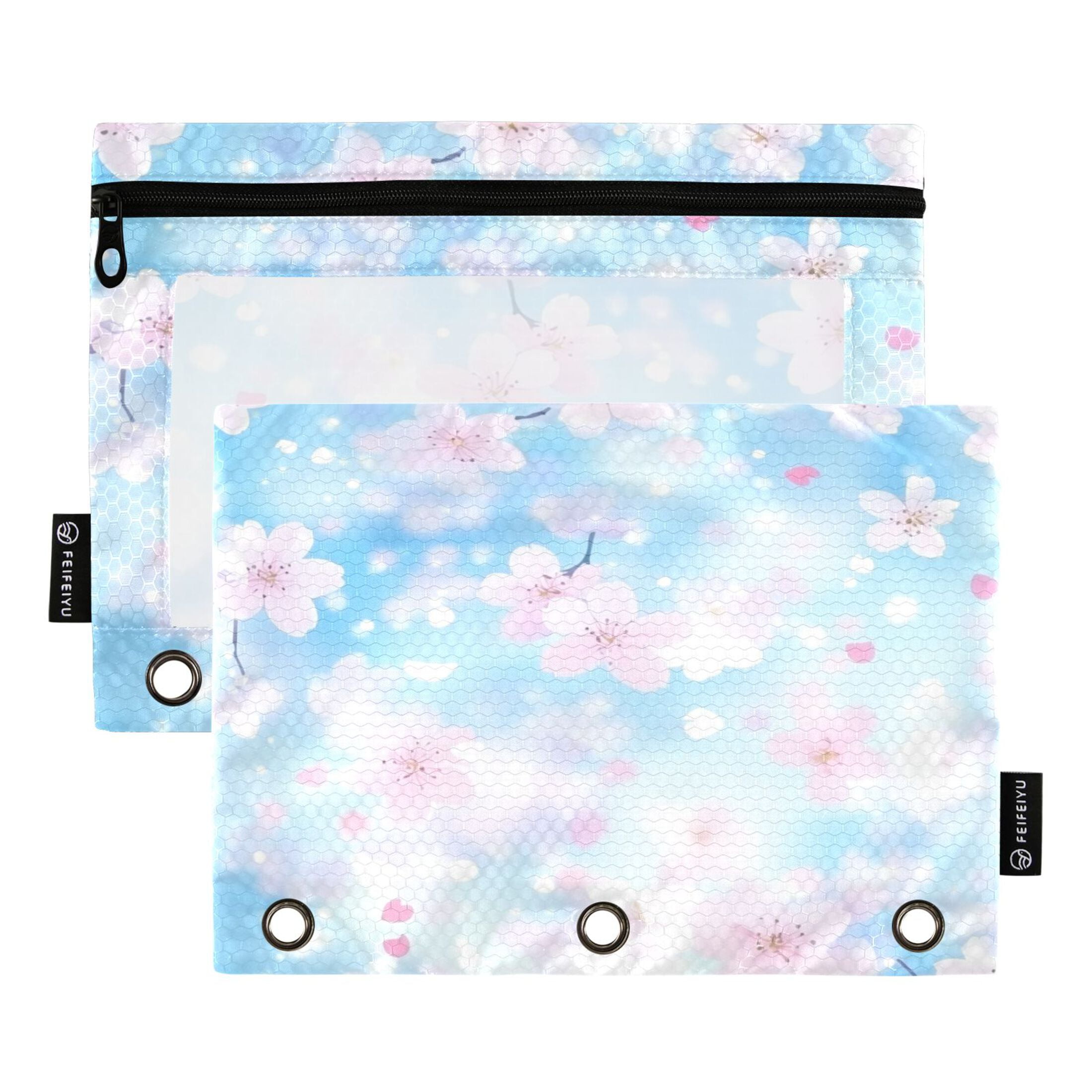 2 Pack Flip Folders with Clear PVC Window Binder Pouches 3-Ring Binder ...