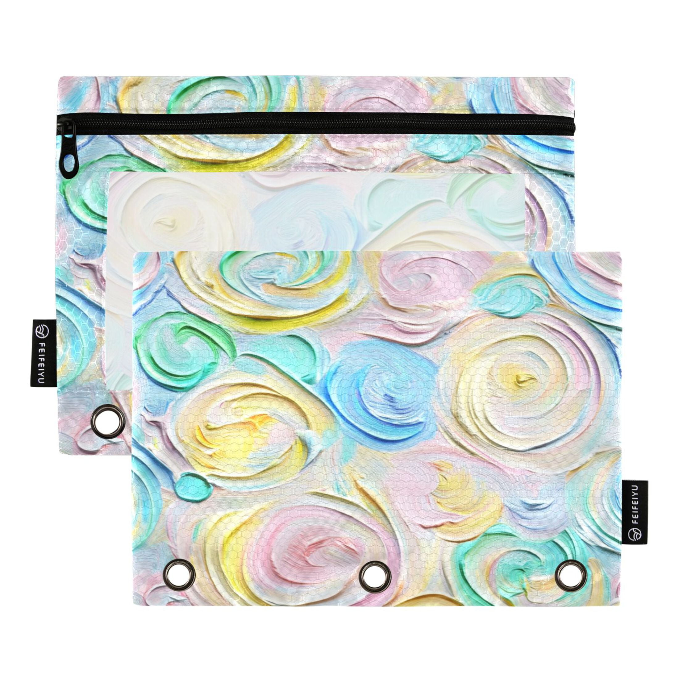 2 Pack Flip Folders with Clear PVC Window Binder Pouches 3-Ring Binder ...