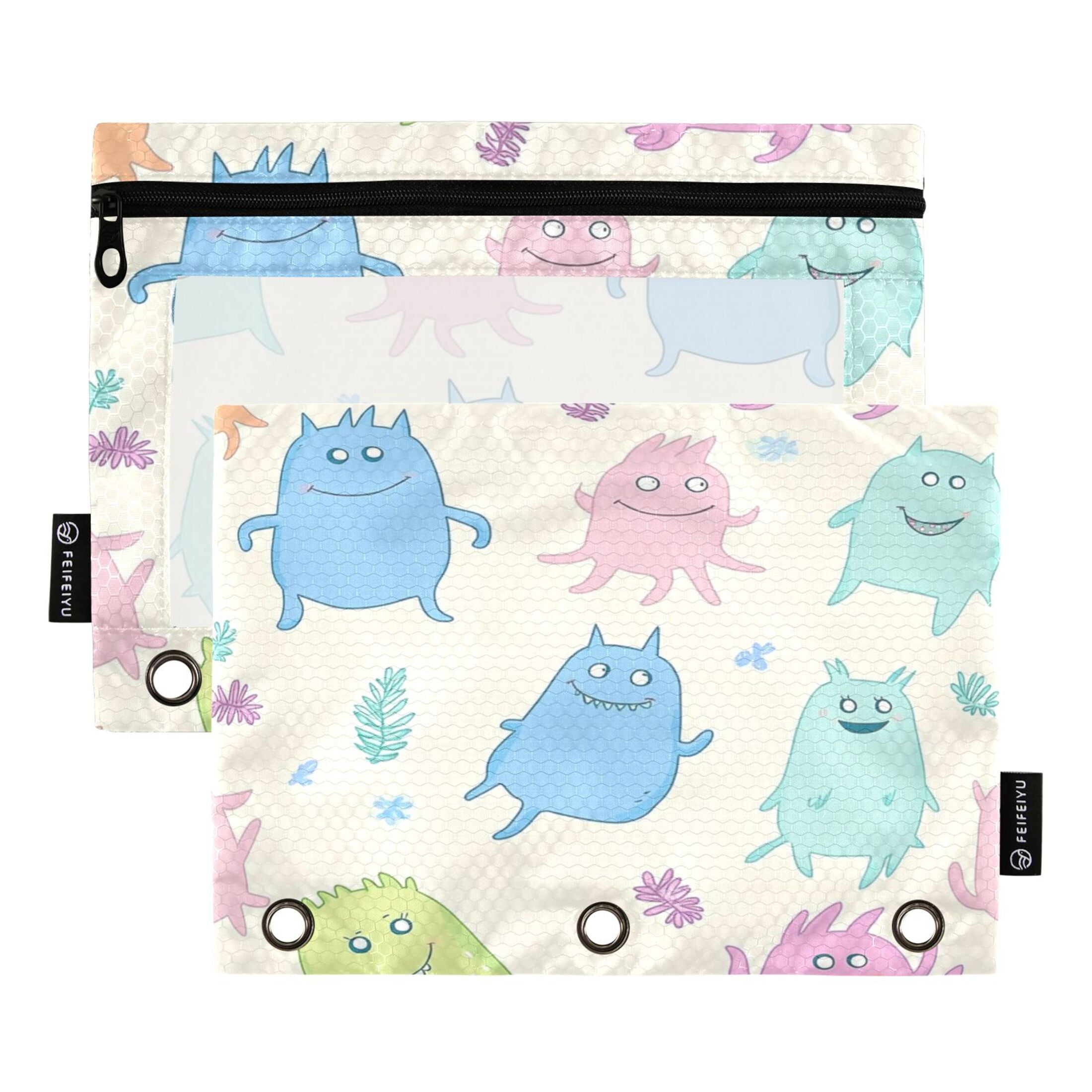 2 Pack Flip Folders with Clear PVC Window Binder Pouches 3-Ring Binder ...