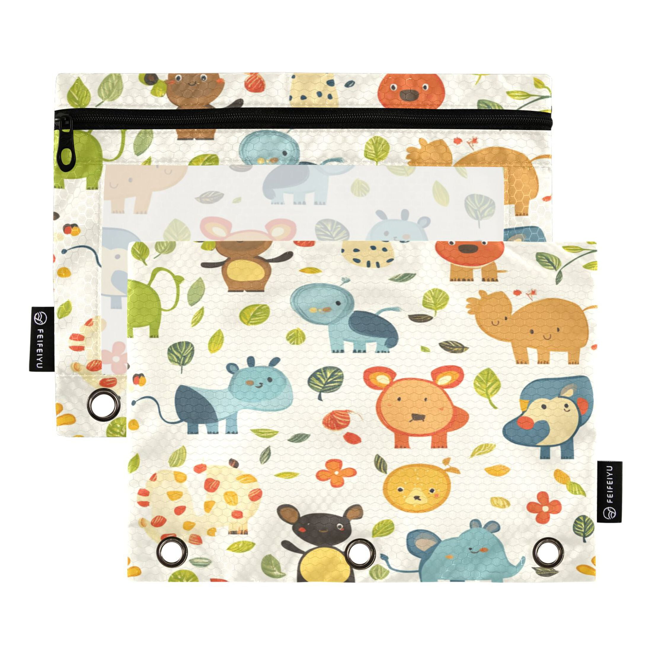 2 Pack Flip Folders with Clear PVC Window Binder Pouches 3-Ring Binder ...