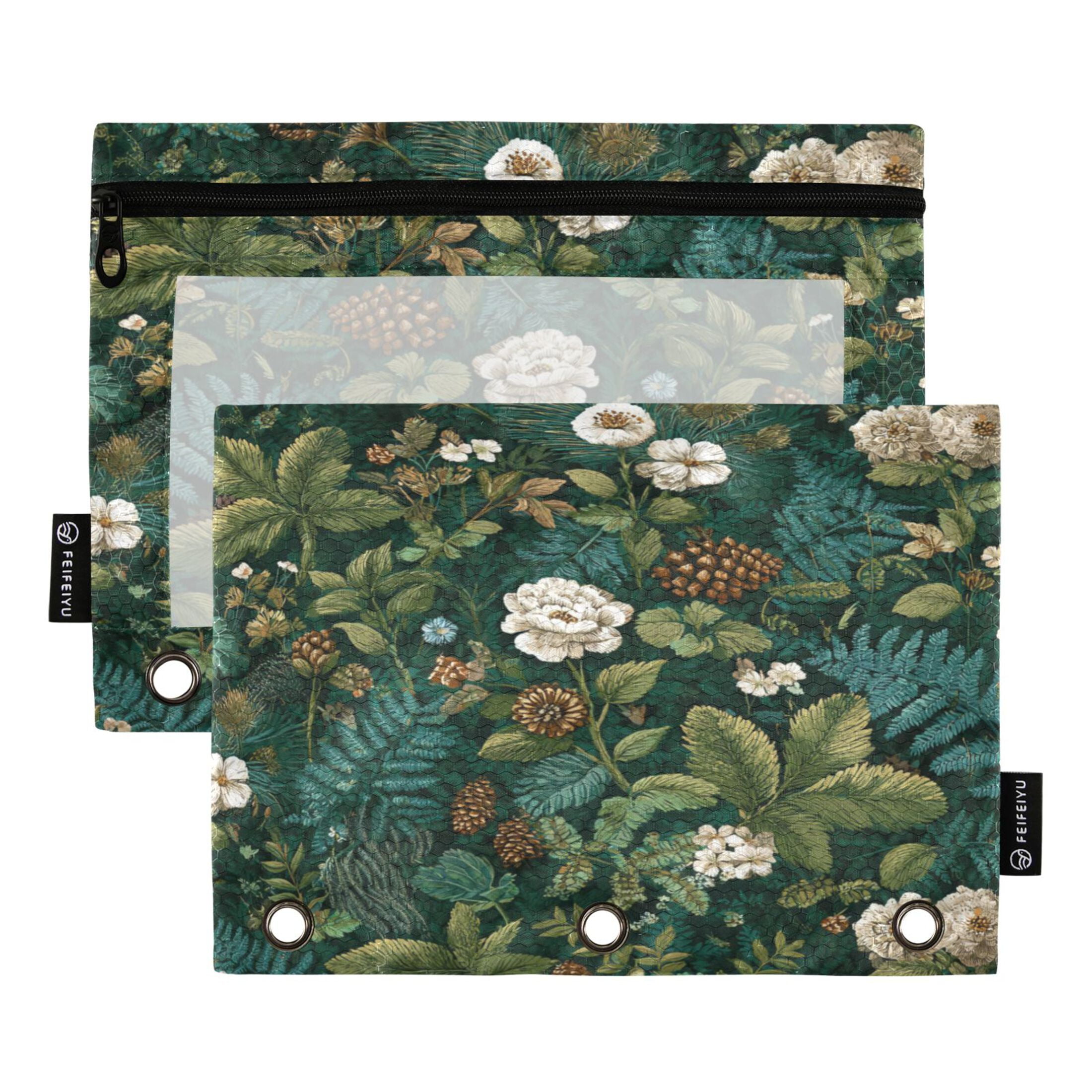 2 Pack Flip Folders with Clear PVC Window Binder Pouches 3-Ring Binder Organizer for Office ...