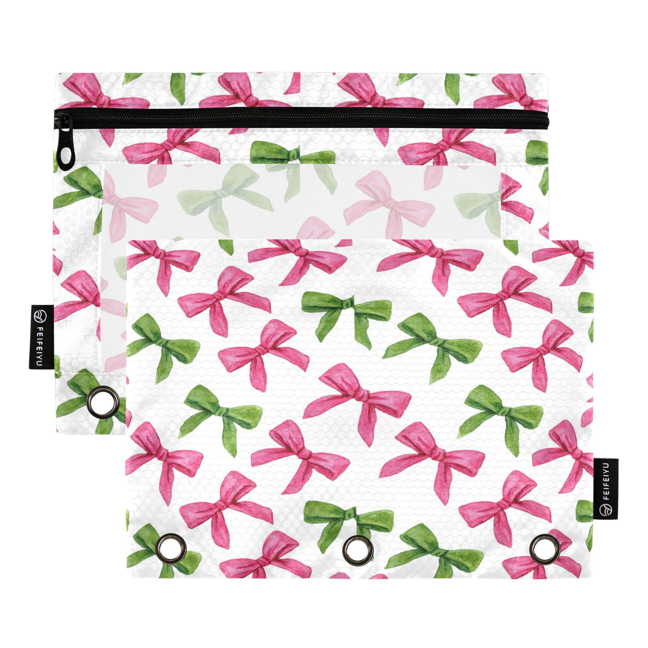 2 Pack Flip Folders with Clear PVC Window Binder Pouches 3-Ring Binder ...