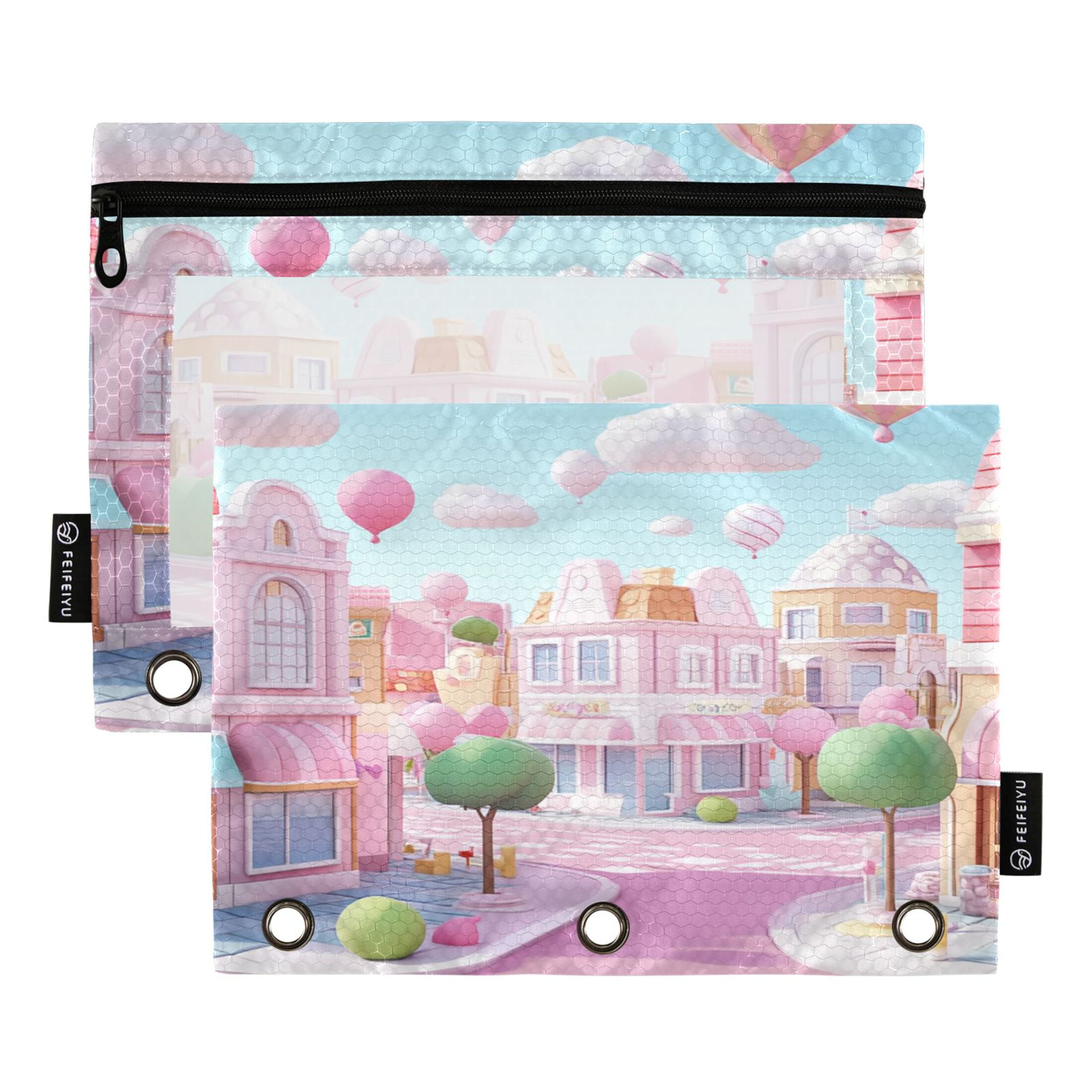 2 Pack Flip Folders with Clear PVC Window Binder Pouches 3-Ring Binder ...