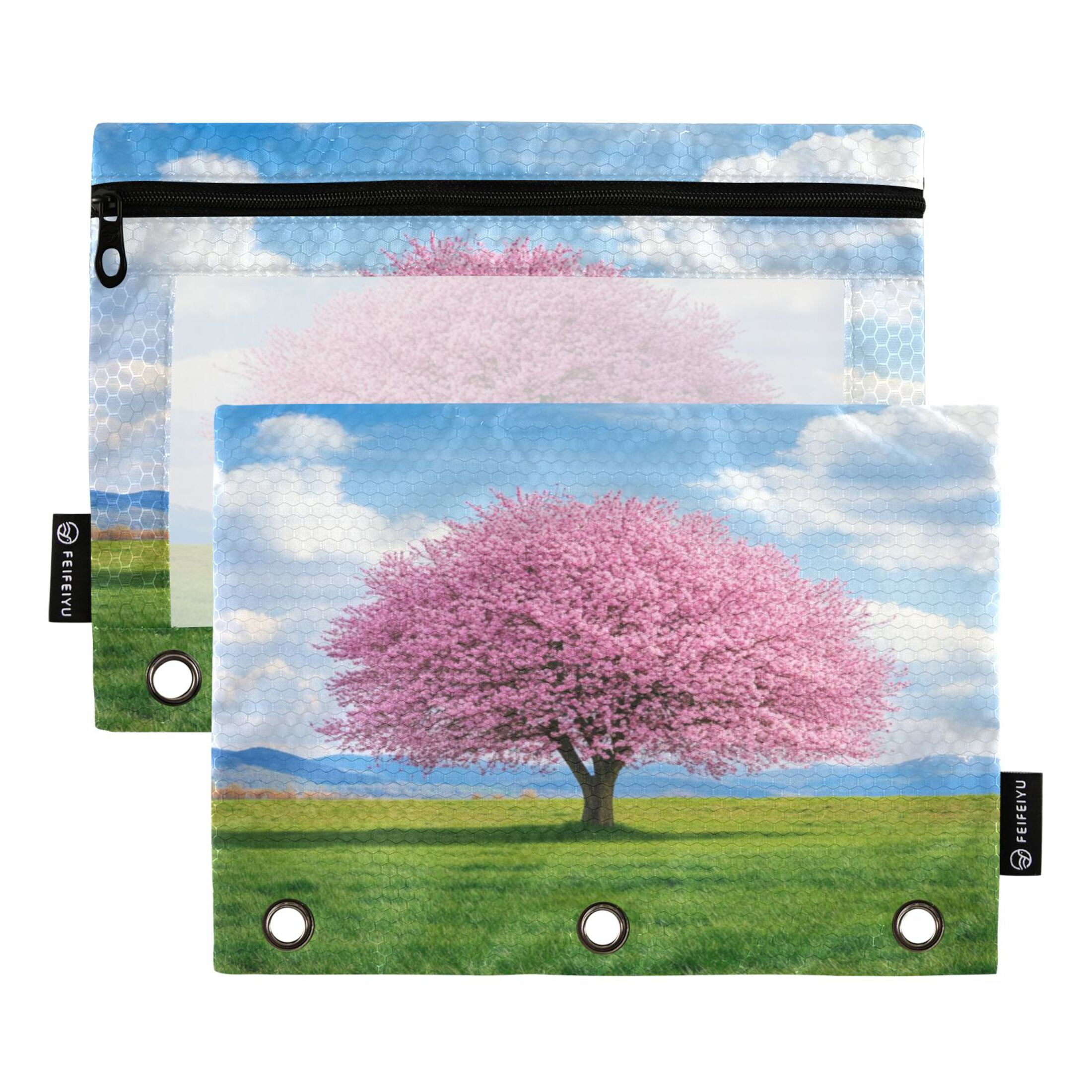 2 Pack Flip Folders with Clear PVC Window Binder Pouches 3-Ring Binder ...