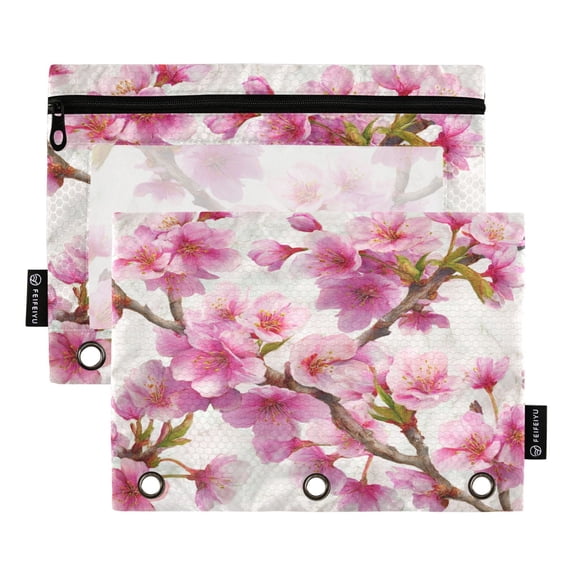 2 Pack Flip Folders with Clear PVC Window Binder Pouches 3-Ring Binder ...