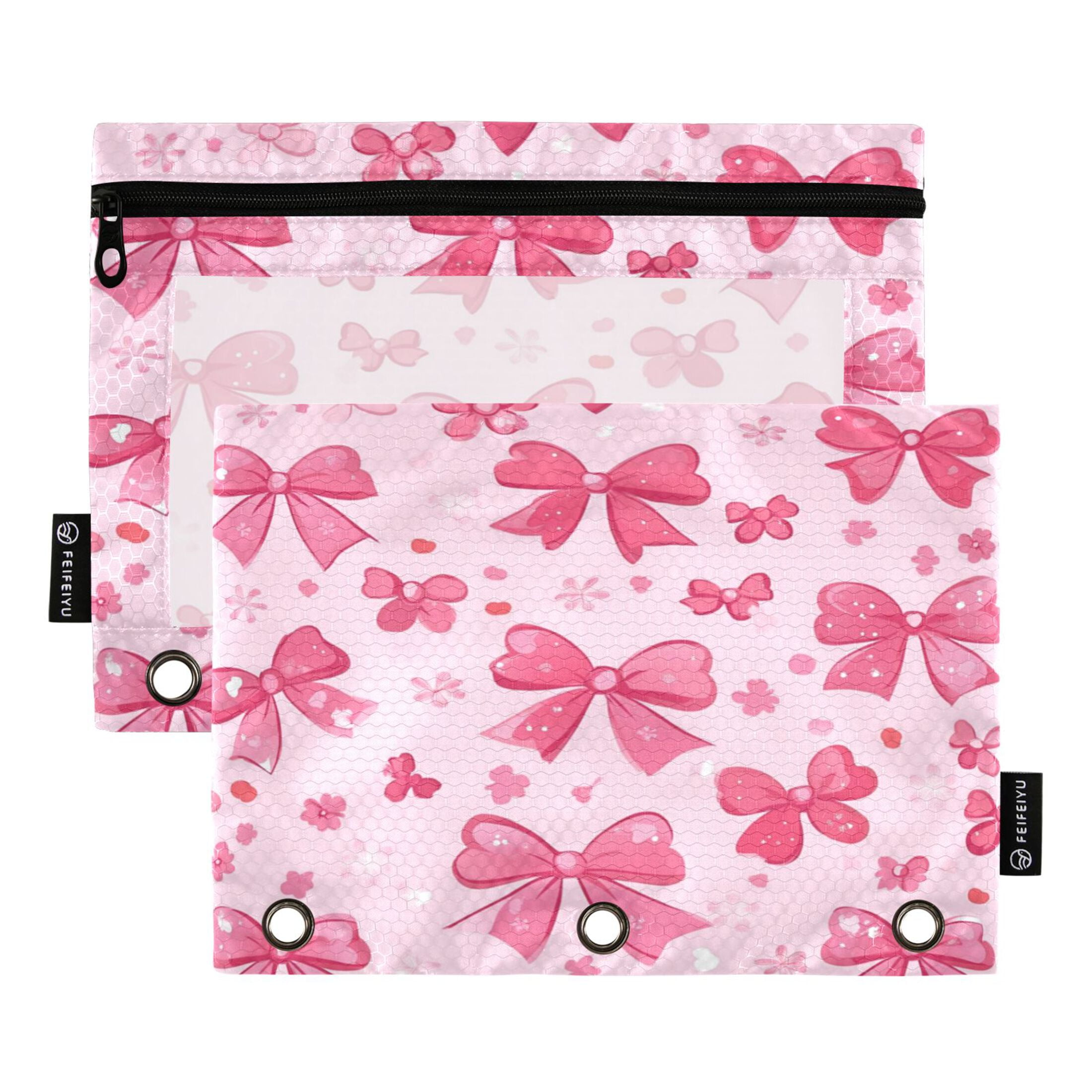 2 Pack Flip Folders with Clear PVC Window Binder Pouches 3-Ring Binder ...