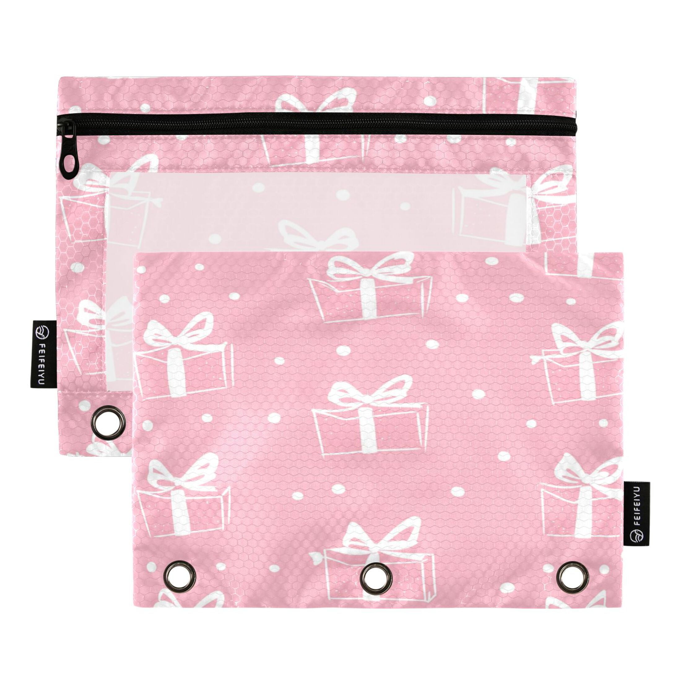 2 Pack Flip Folders with Clear PVC Window Binder Pouches 3-Ring Binder ...