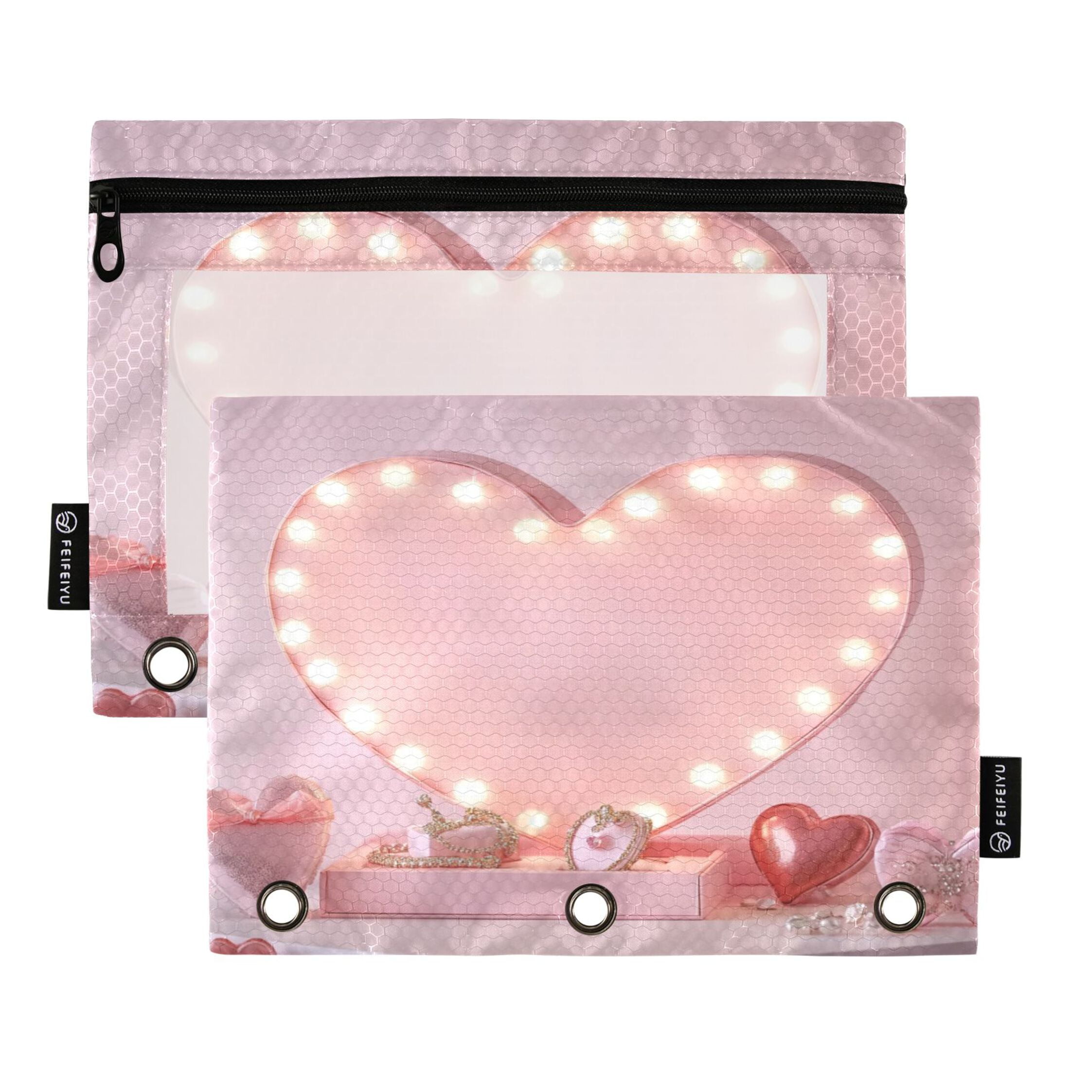 2 Pack Flip Folders with Clear PVC Window Binder Pouches 3-Ring Binder ...