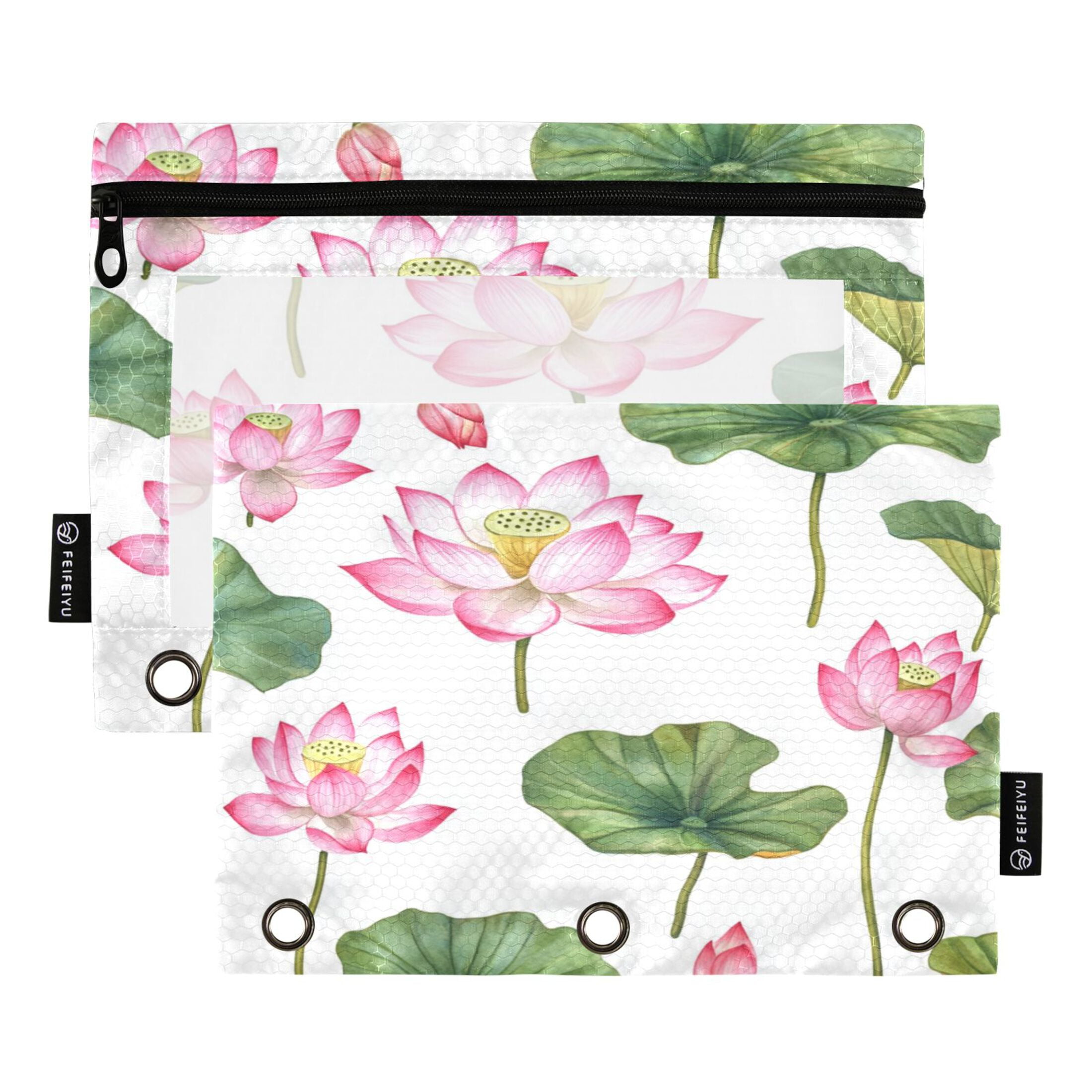 2 Pack Flip Folders with Clear PVC Window Binder Pouches 3-Ring Binder ...