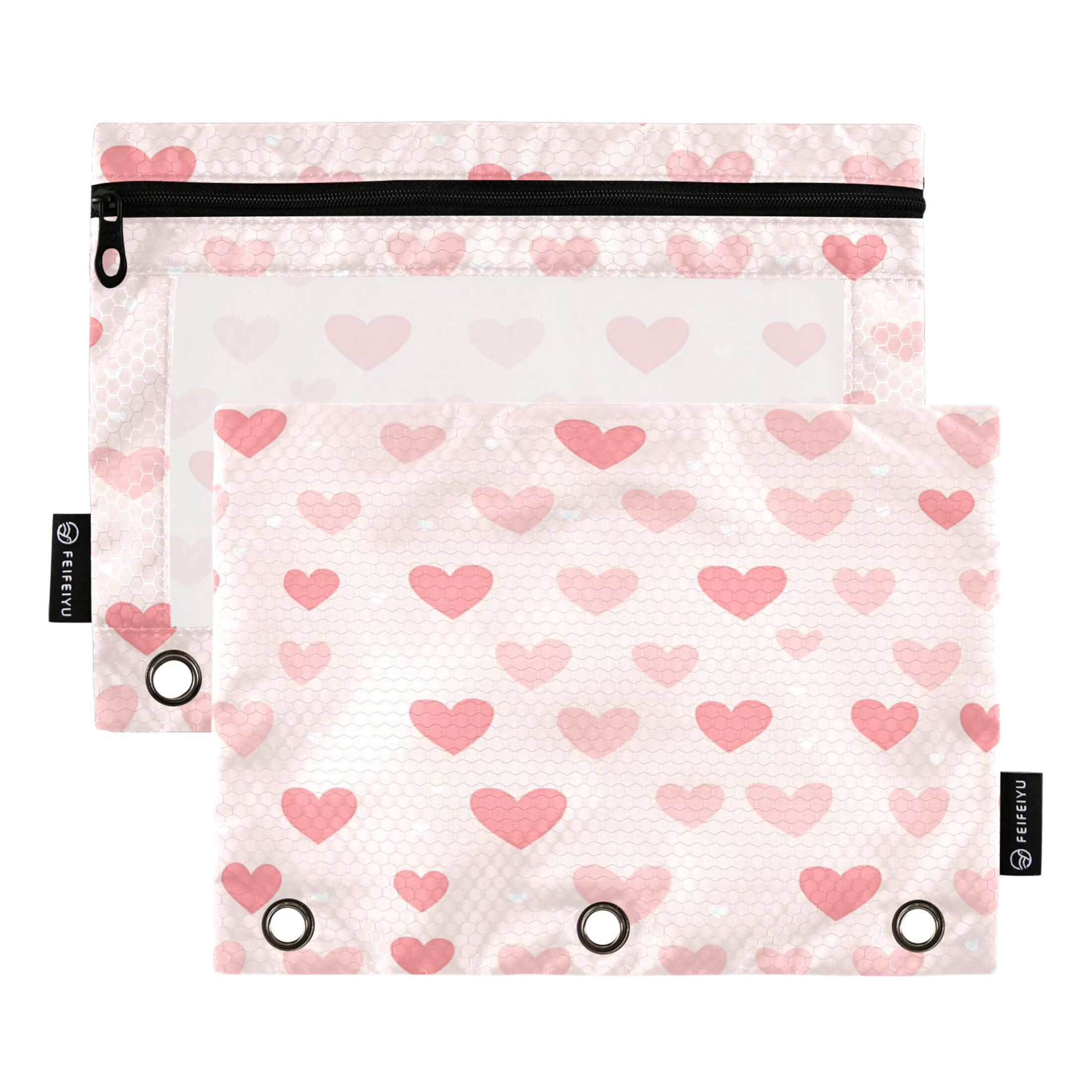 2 Pack Flip Folders with Clear PVC Window Binder Pouches 3-Ring Binder ...