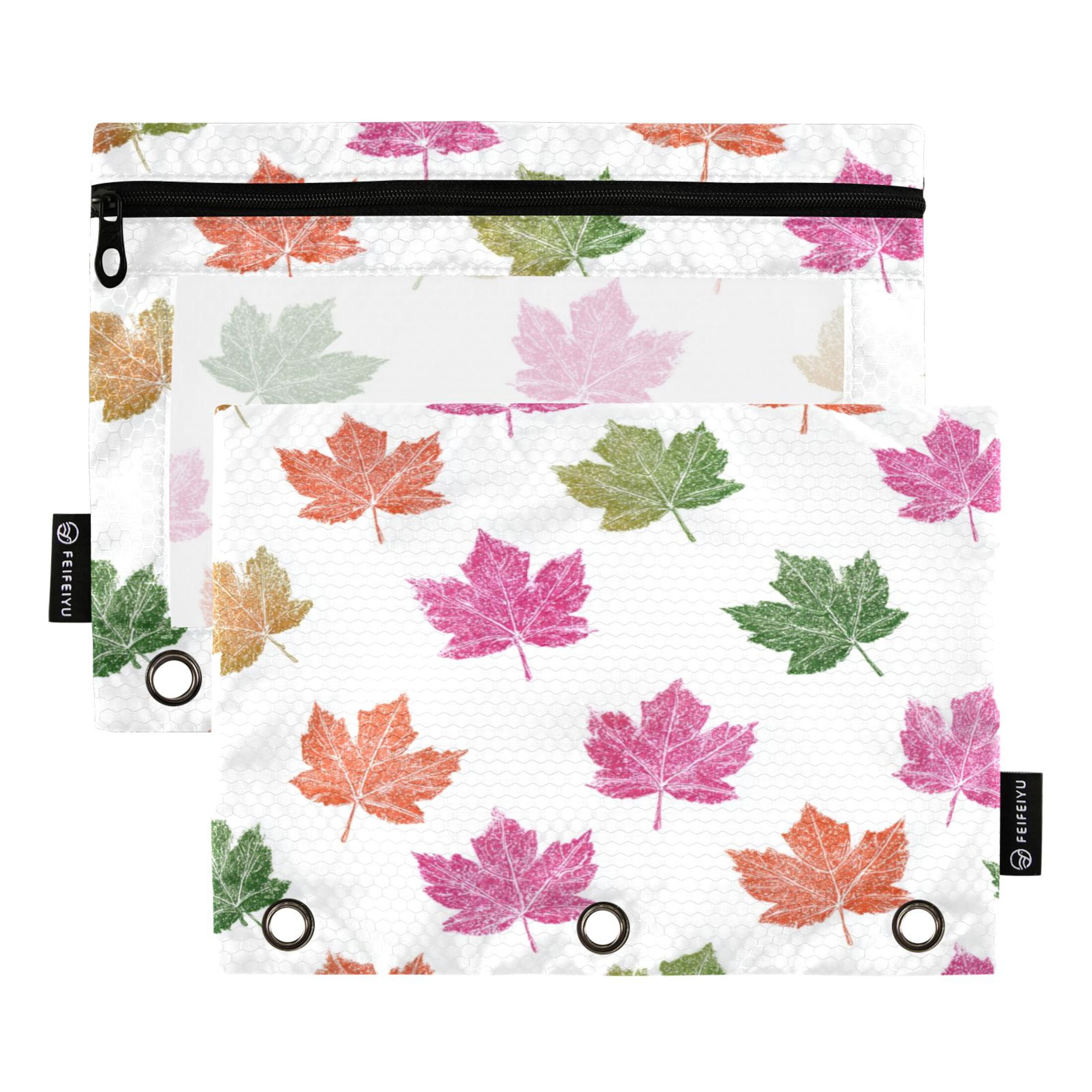 2 Pack Flip Folders with Clear PVC Window Binder Pouches 3-Ring Binder ...