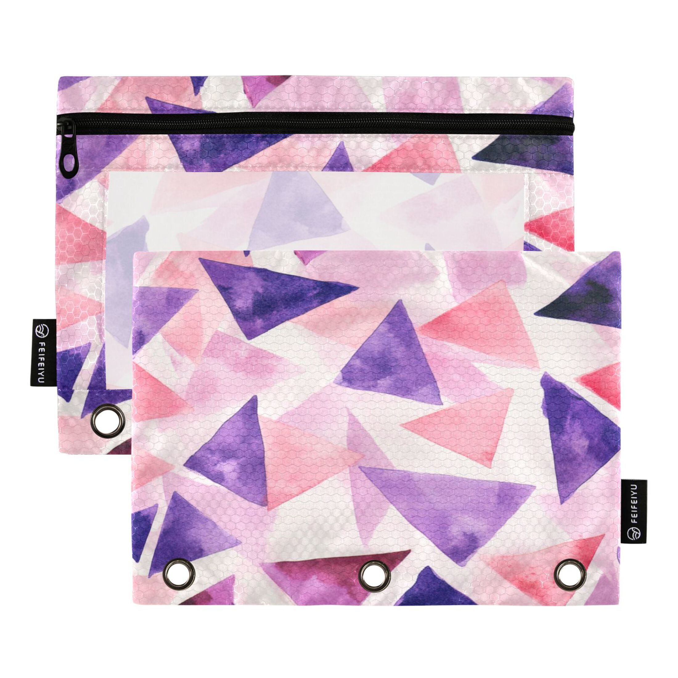 2 Pack Flip Folders with Clear PVC Window Binder Pouches 3-Ring Binder ...