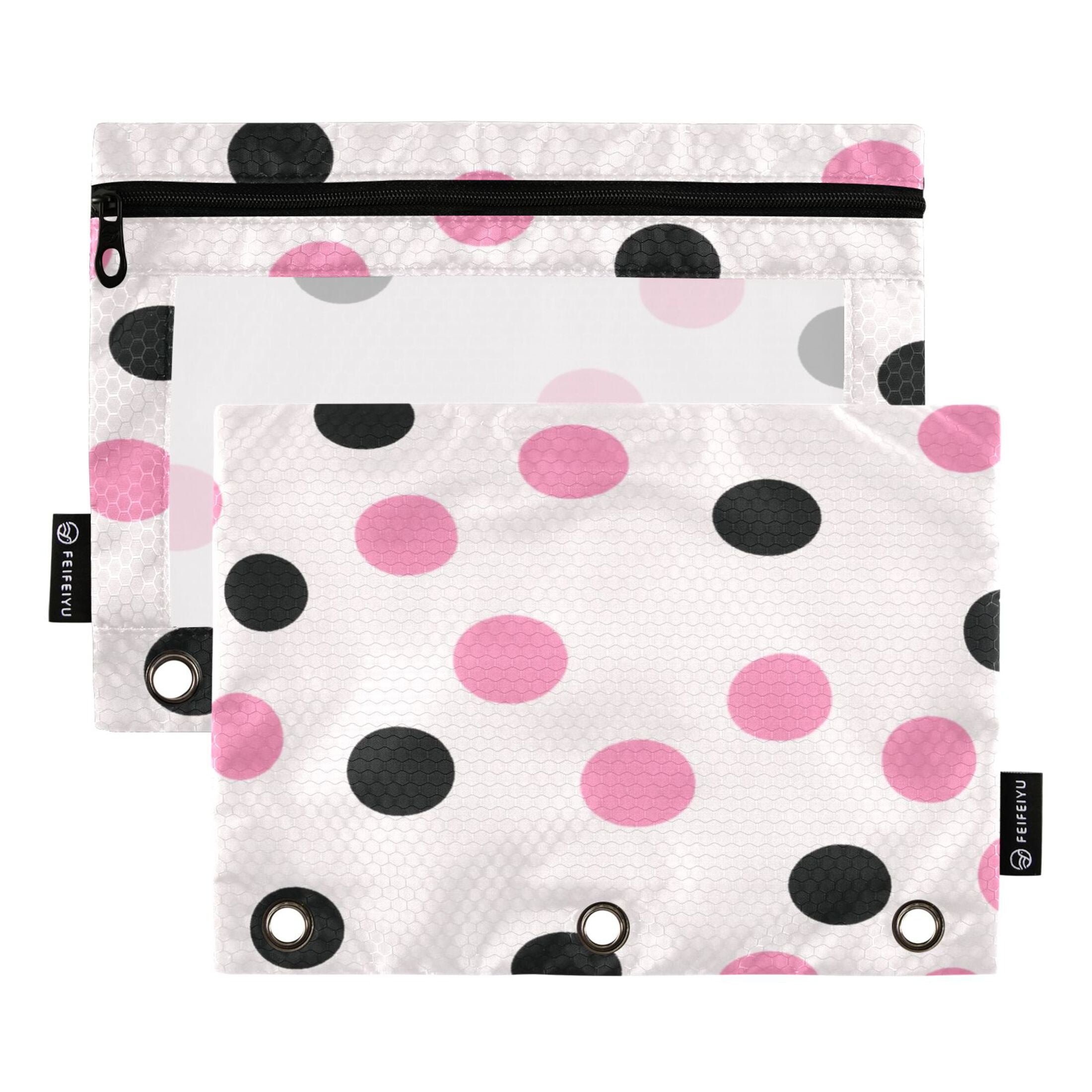 2 Pack Flip Folders with Clear PVC Window Binder Pouches 3-Ring Binder ...