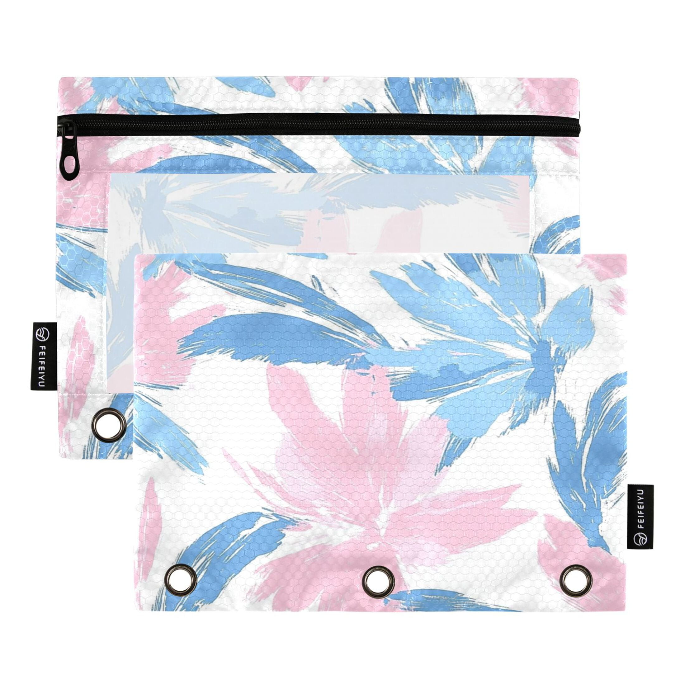 2 Pack Flip Folders with Clear PVC Window Binder Pouches 3-Ring Binder ...