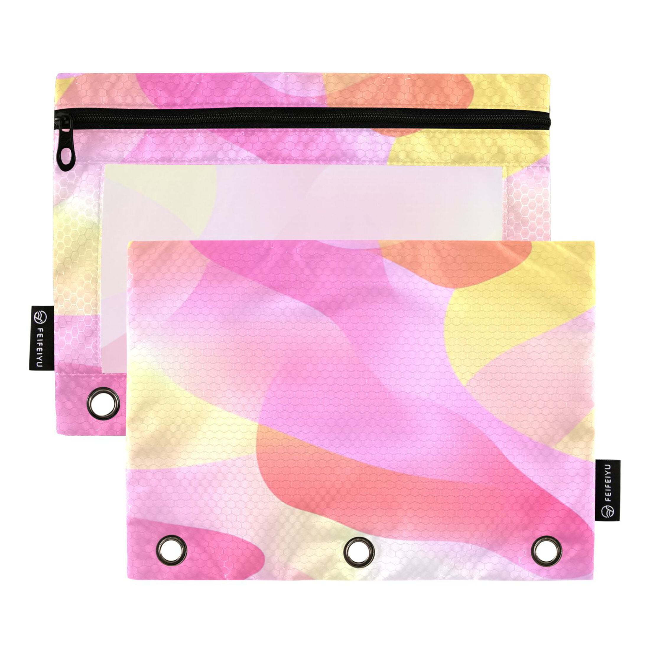 2 Pack Flip Folders with Clear PVC Window Binder Pouches 3-Ring Binder ...