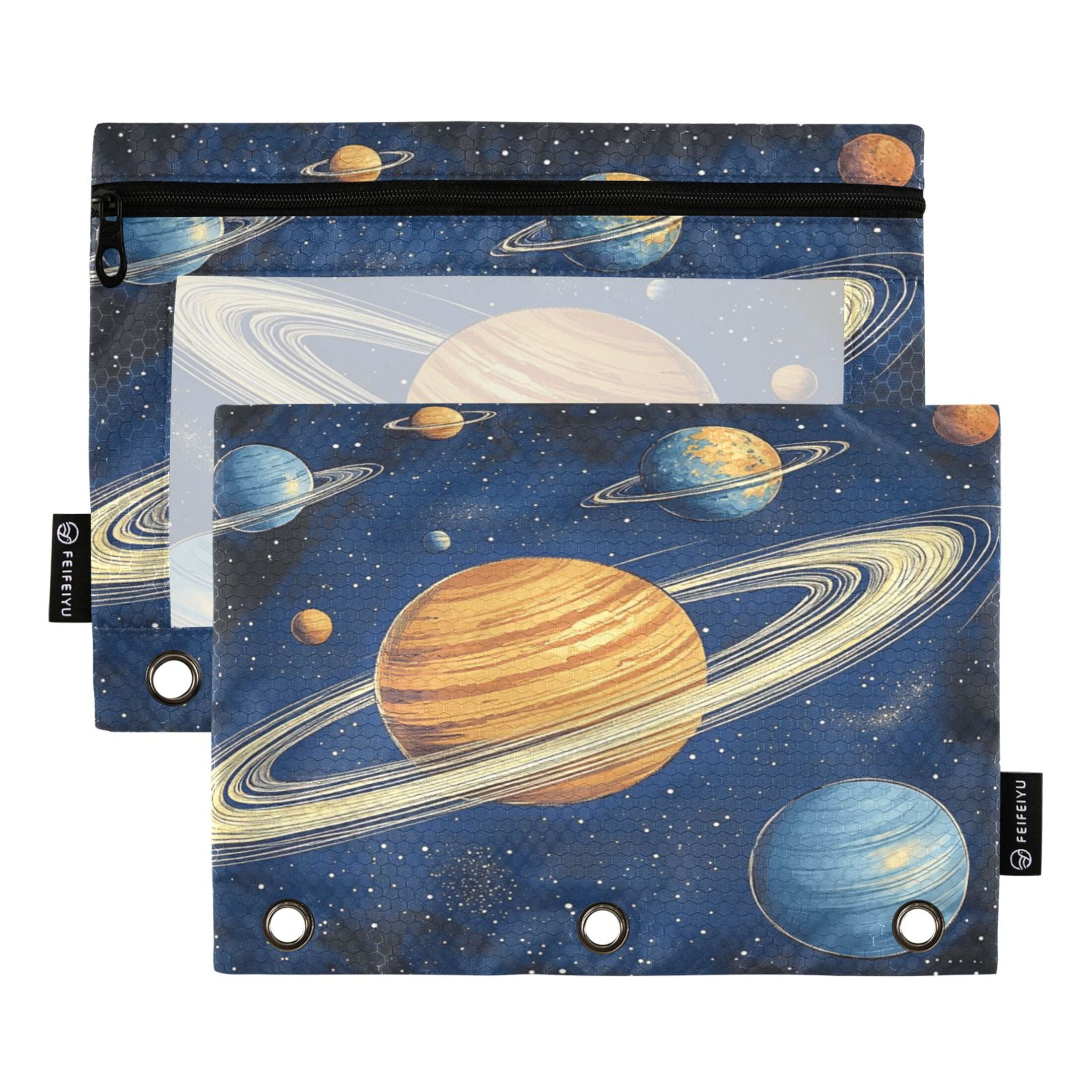 2 Pack Flip Folders with Clear PVC Window Binder Pouches 3-Ring Binder ...