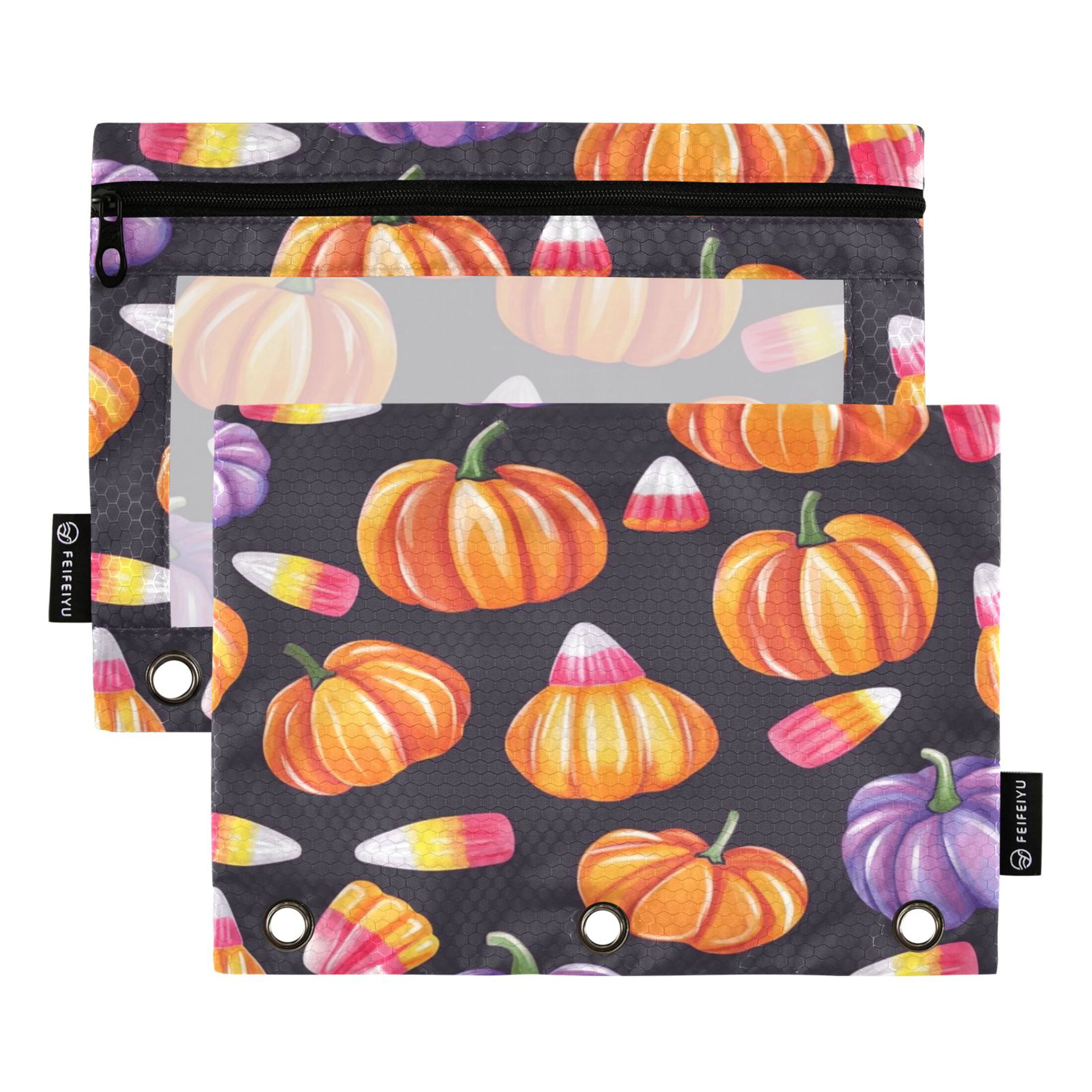 2 Pack Flip Folders with Clear PVC Window Binder Pouches 3-Ring Binder ...