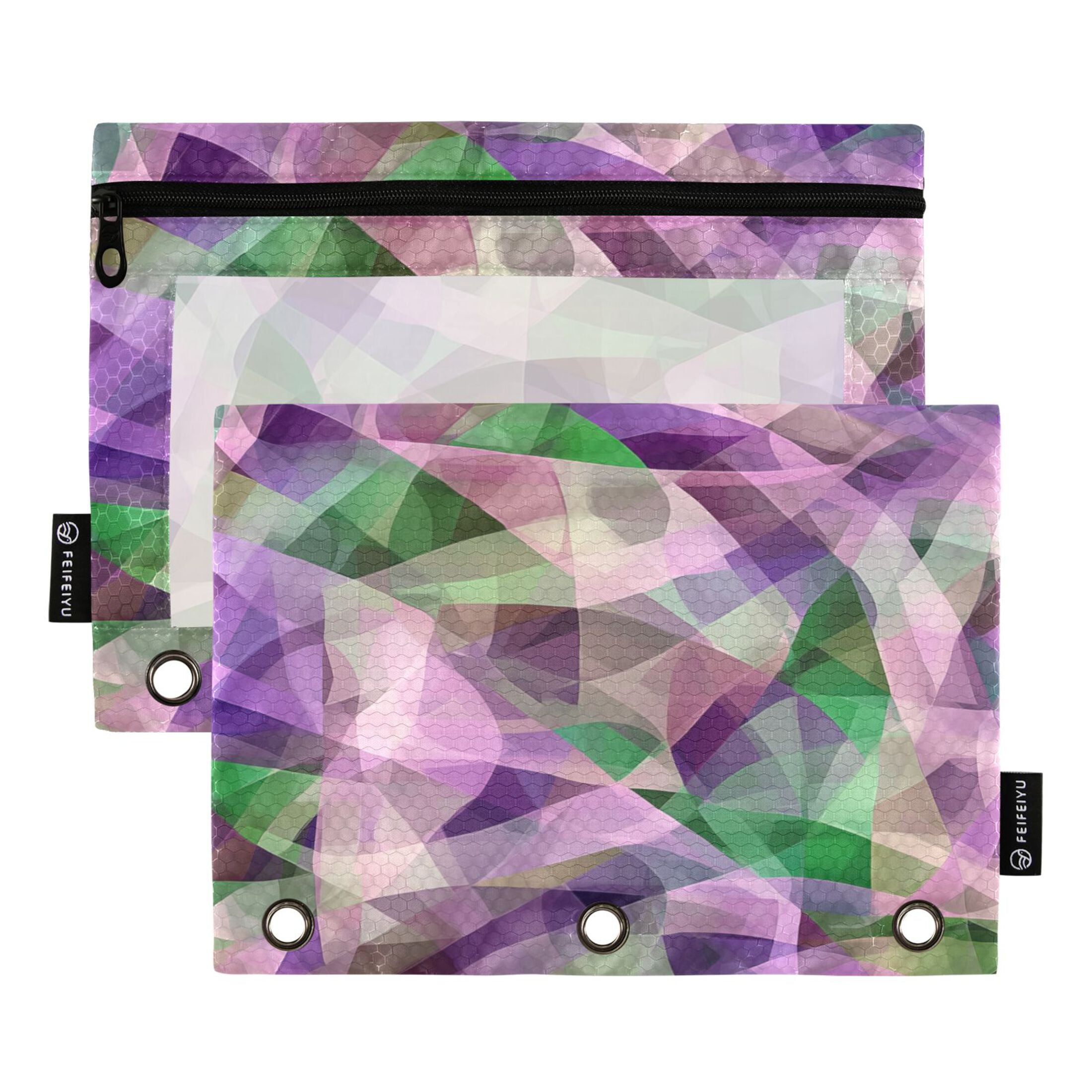 2 Pack Flip Folders with Clear PVC Window Binder Pouches 3-Ring Binder ...