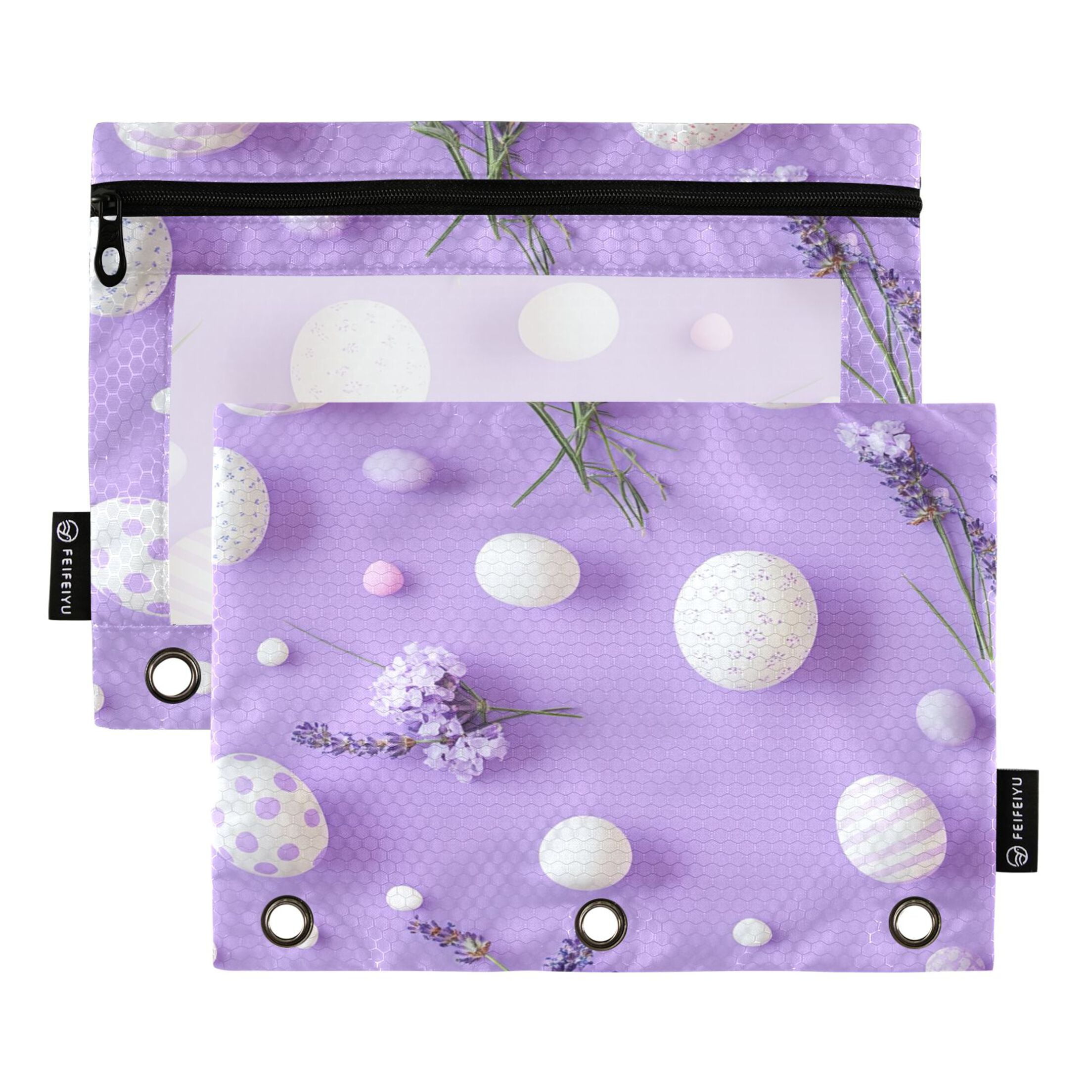 2 Pack Flip Folders with Clear PVC Window Binder Pouches 3-Ring Binder ...