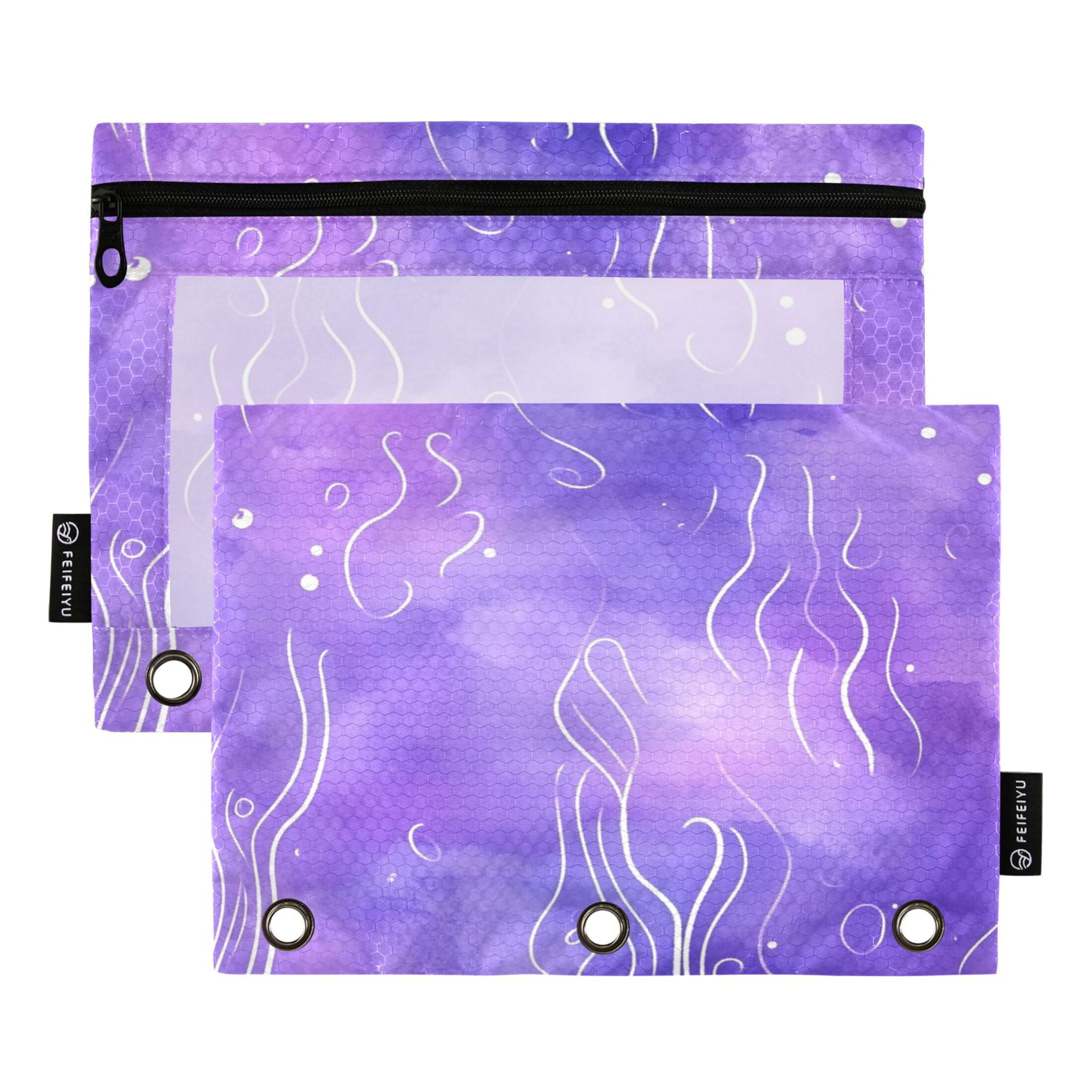 2 Pack Flip Folders with Clear PVC Window Binder Pouches 3-Ring Binder ...