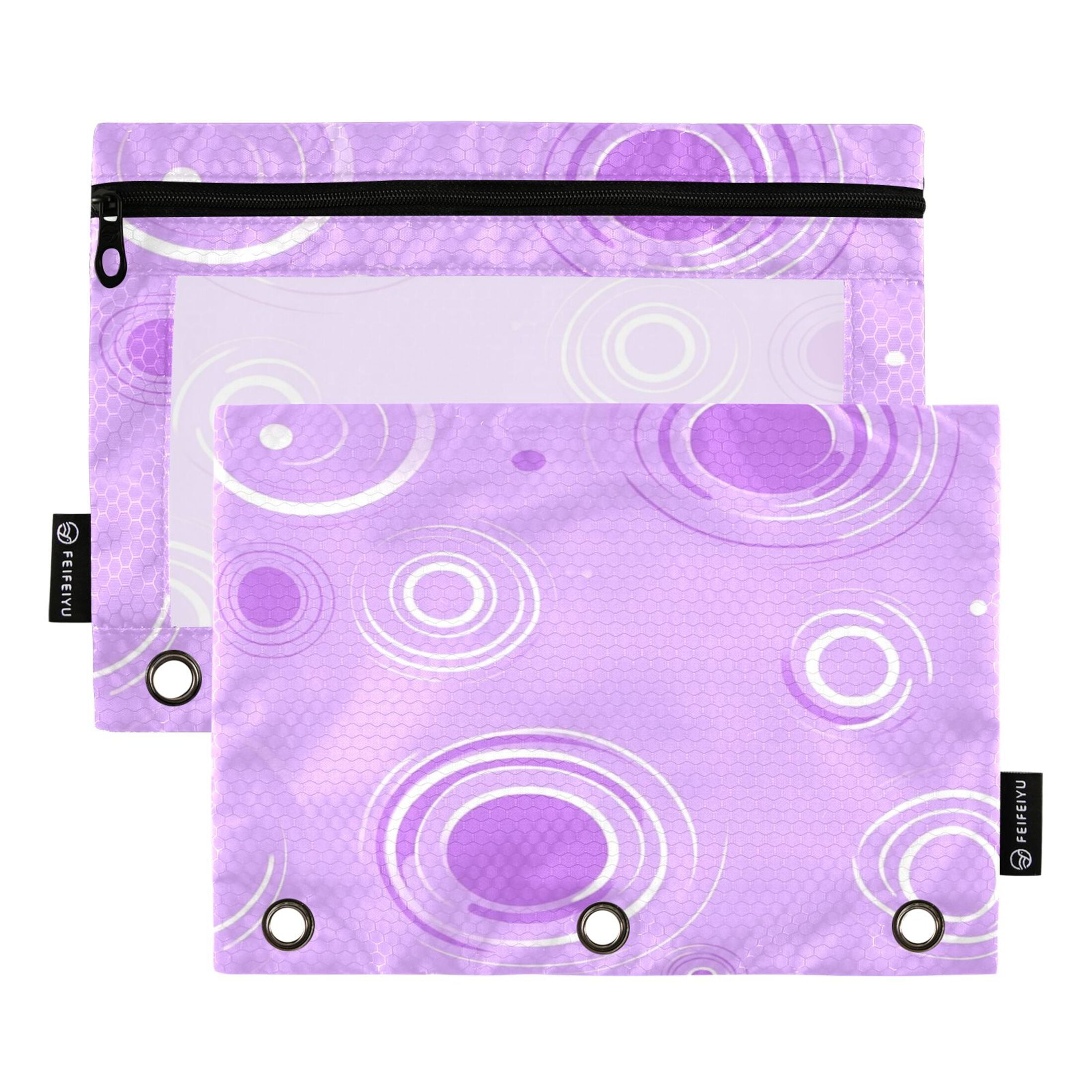 2 Pack Flip Folders with Clear PVC Window Binder Pouches 3-Ring Binder ...