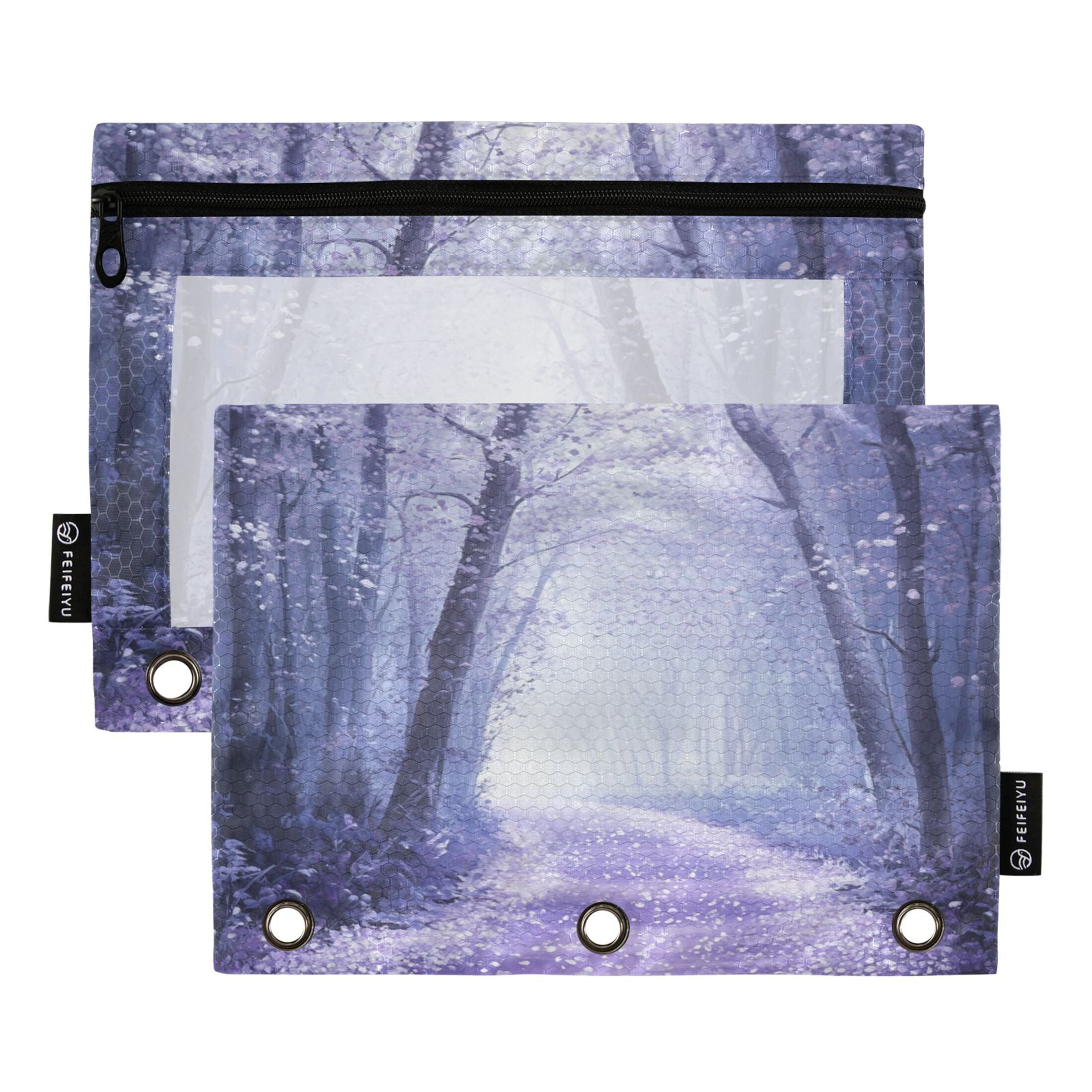 2 Pack Flip Folders with Clear PVC Window Binder Pouches 3-Ring Binder ...