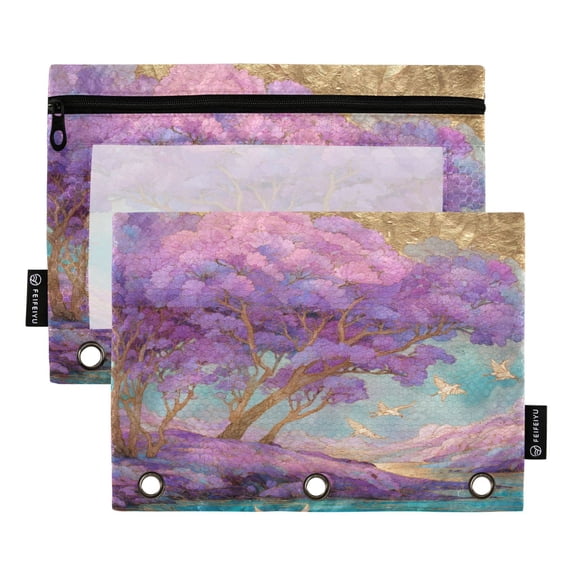 2 Pack Flip Folders with Clear PVC Window Binder Pouches 3-Ring Binder ...