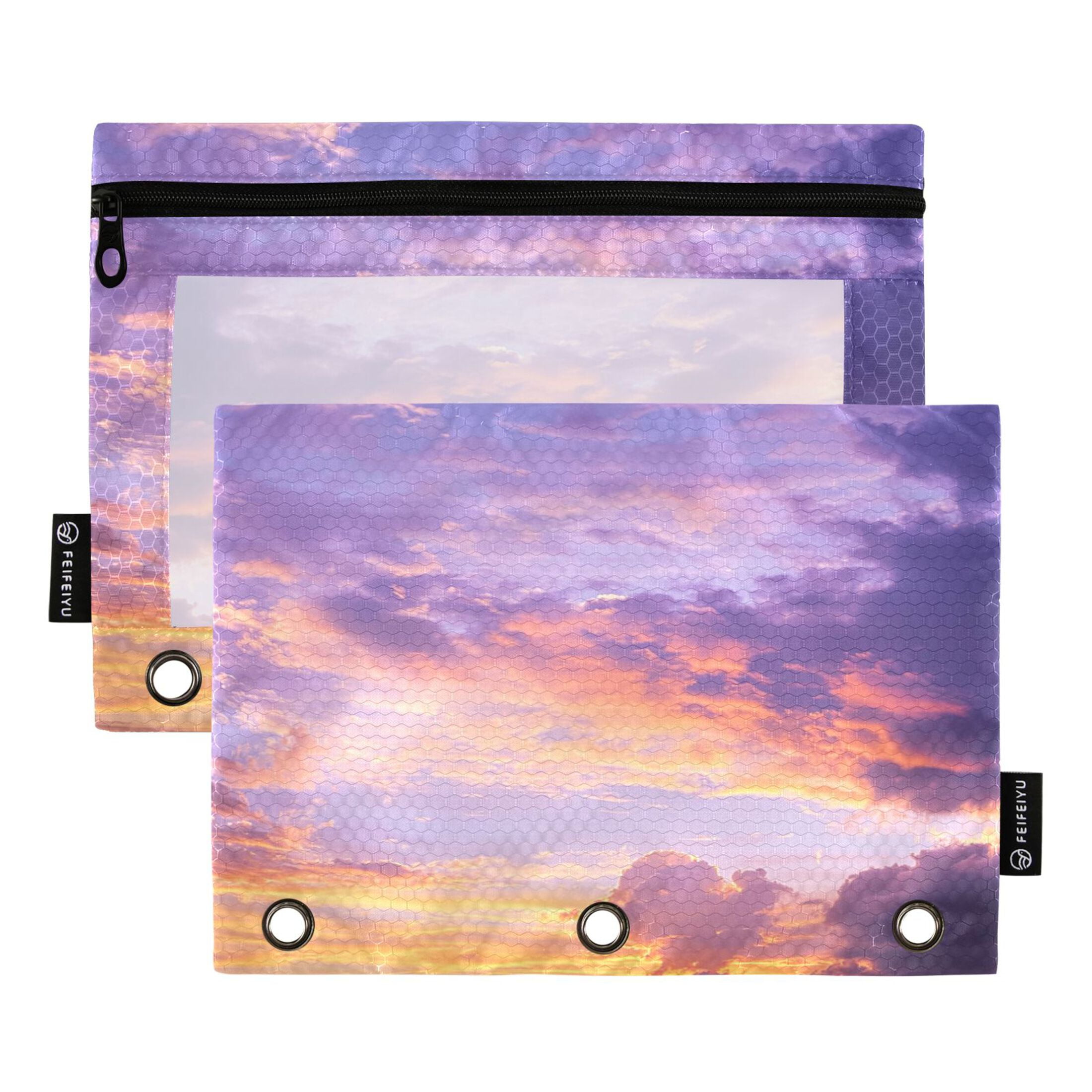 2 Pack Flip Folders with Clear PVC Window Binder Pouches 3-Ring Binder ...