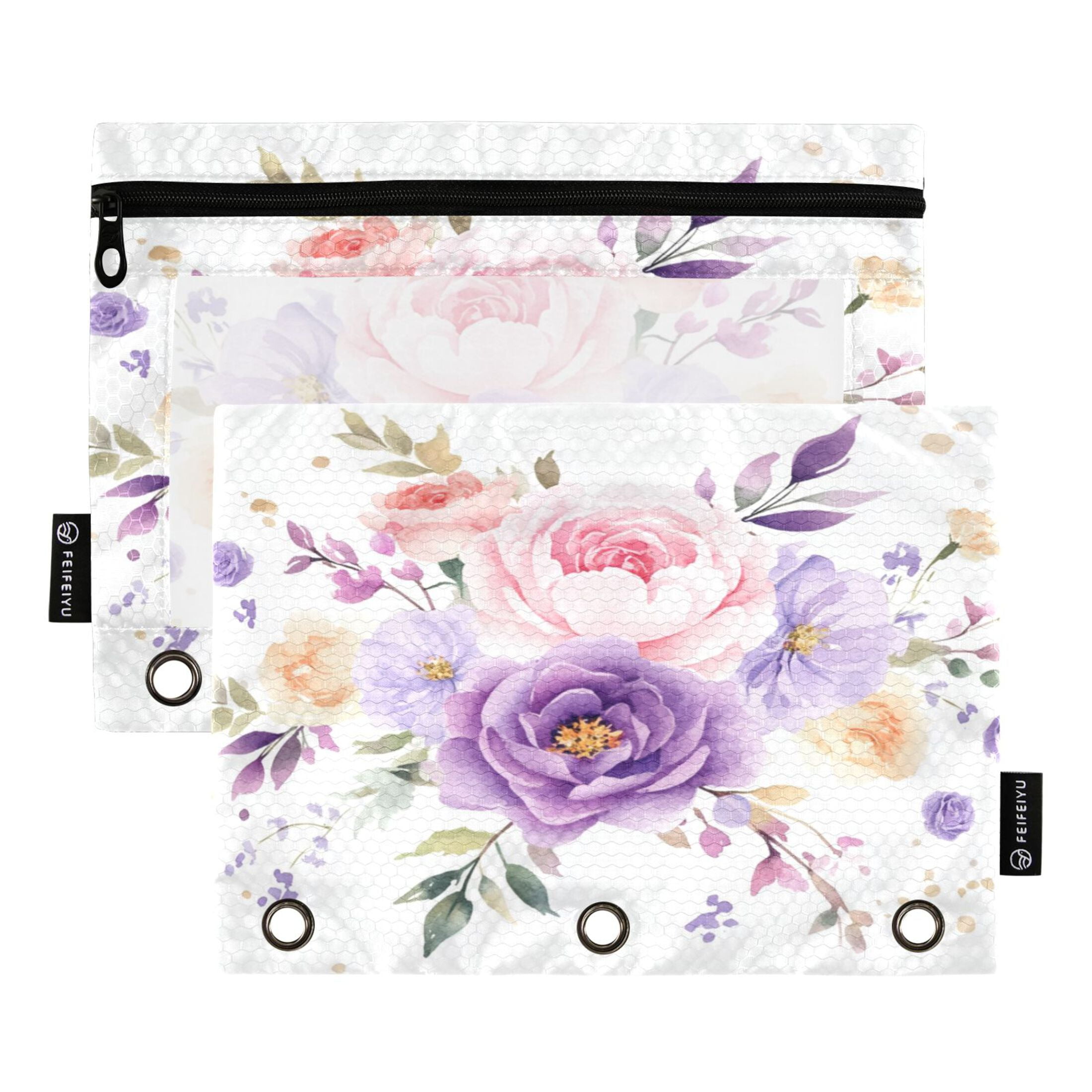 2 Pack Flip Folders with Clear PVC Window Binder Pouches 3-Ring Binder ...