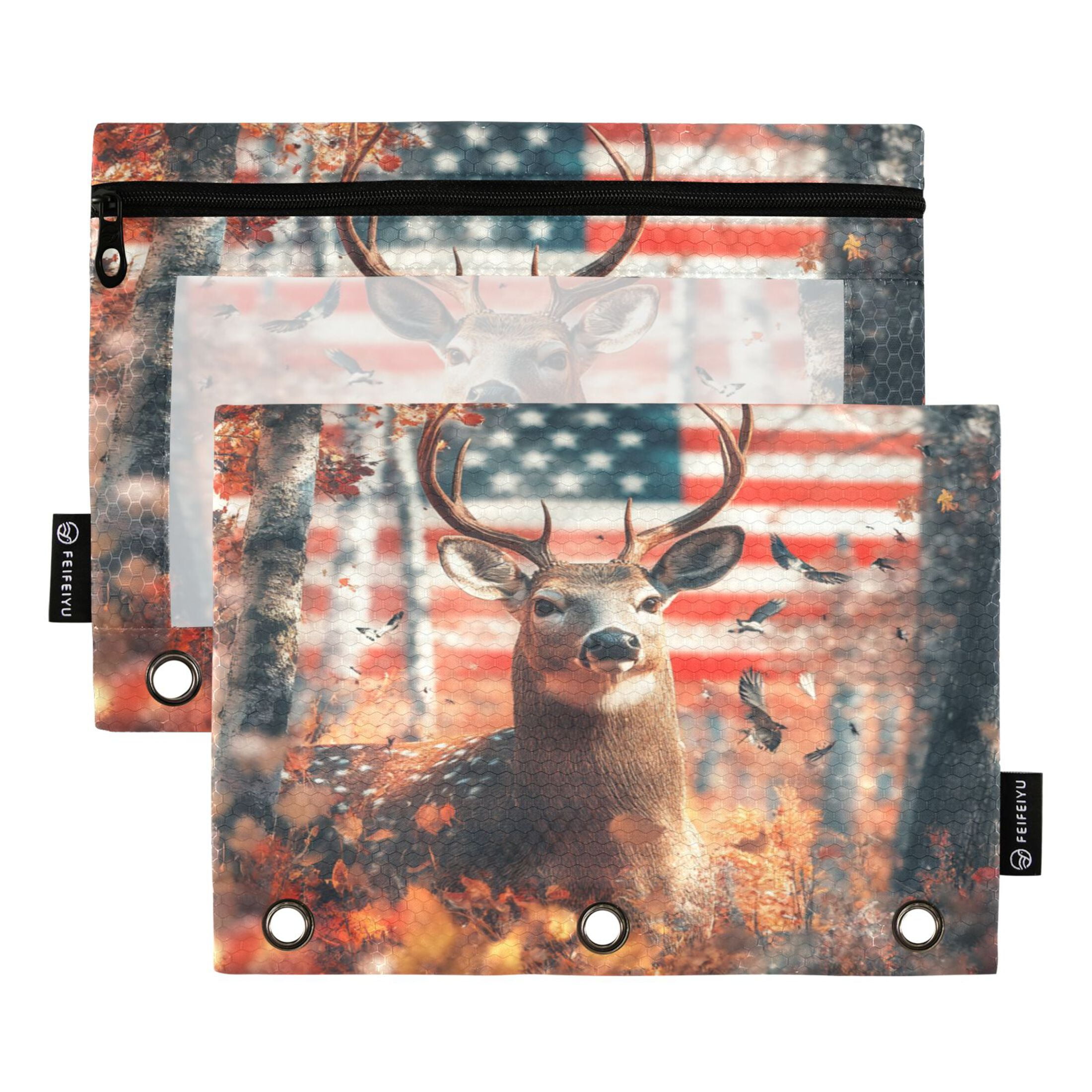 2 Pack Flip Folders with Clear PVC Window Binder Pouches 3-Ring Binder ...