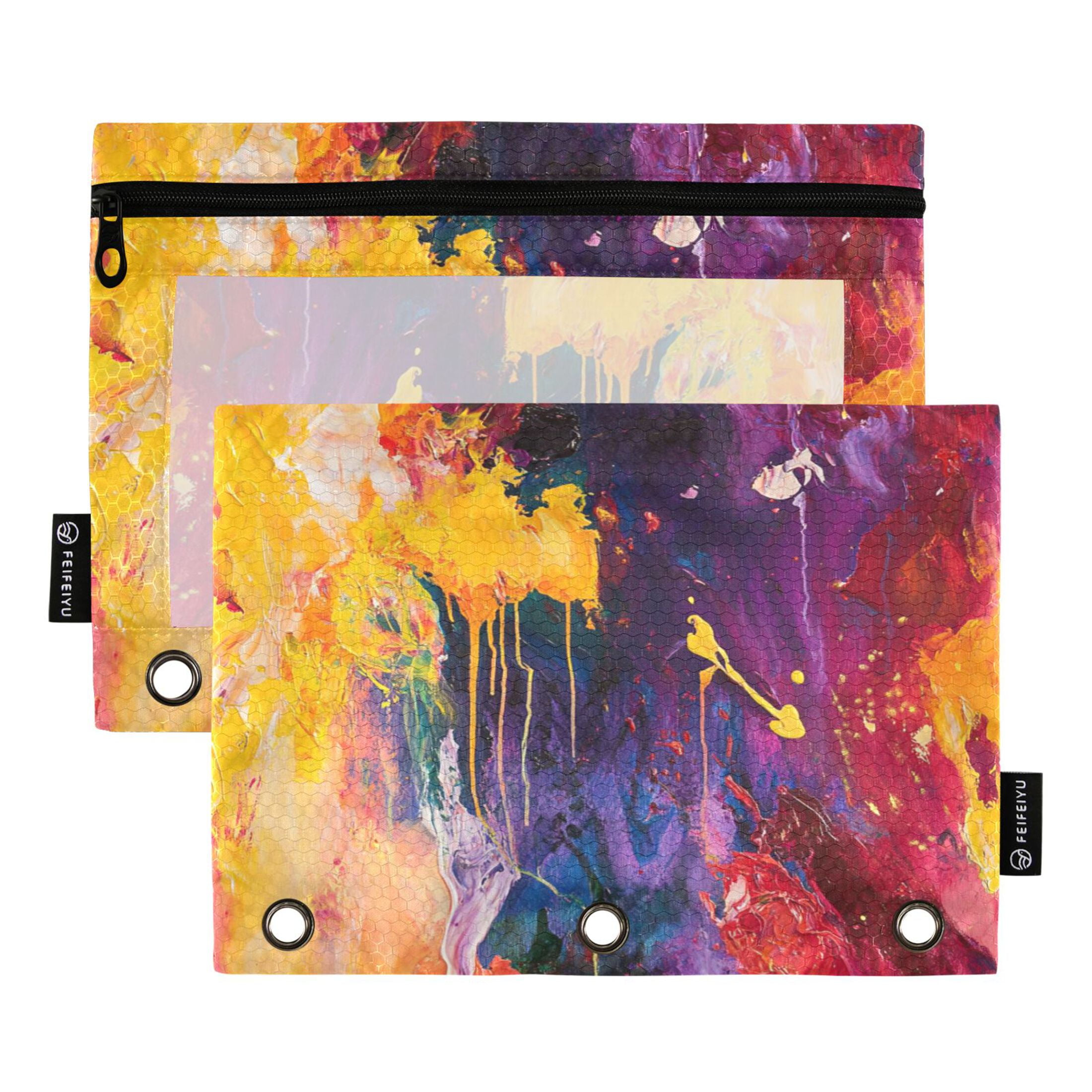 2 Pack Flip Folders with Clear PVC Window Binder Pouches 3-Ring Binder ...