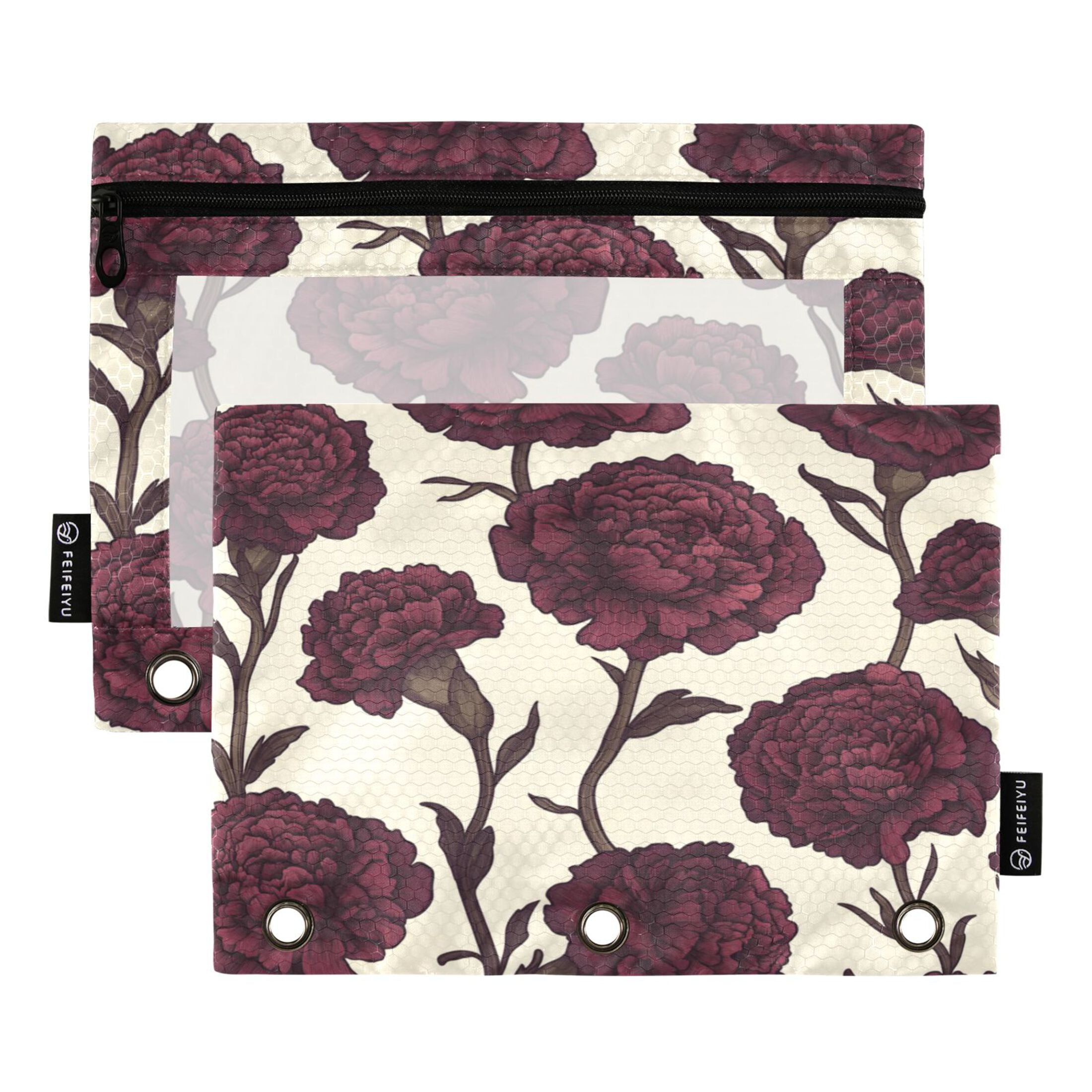 2 Pack Flip Folders with Clear PVC Window Binder Pouches 3-Ring Binder ...