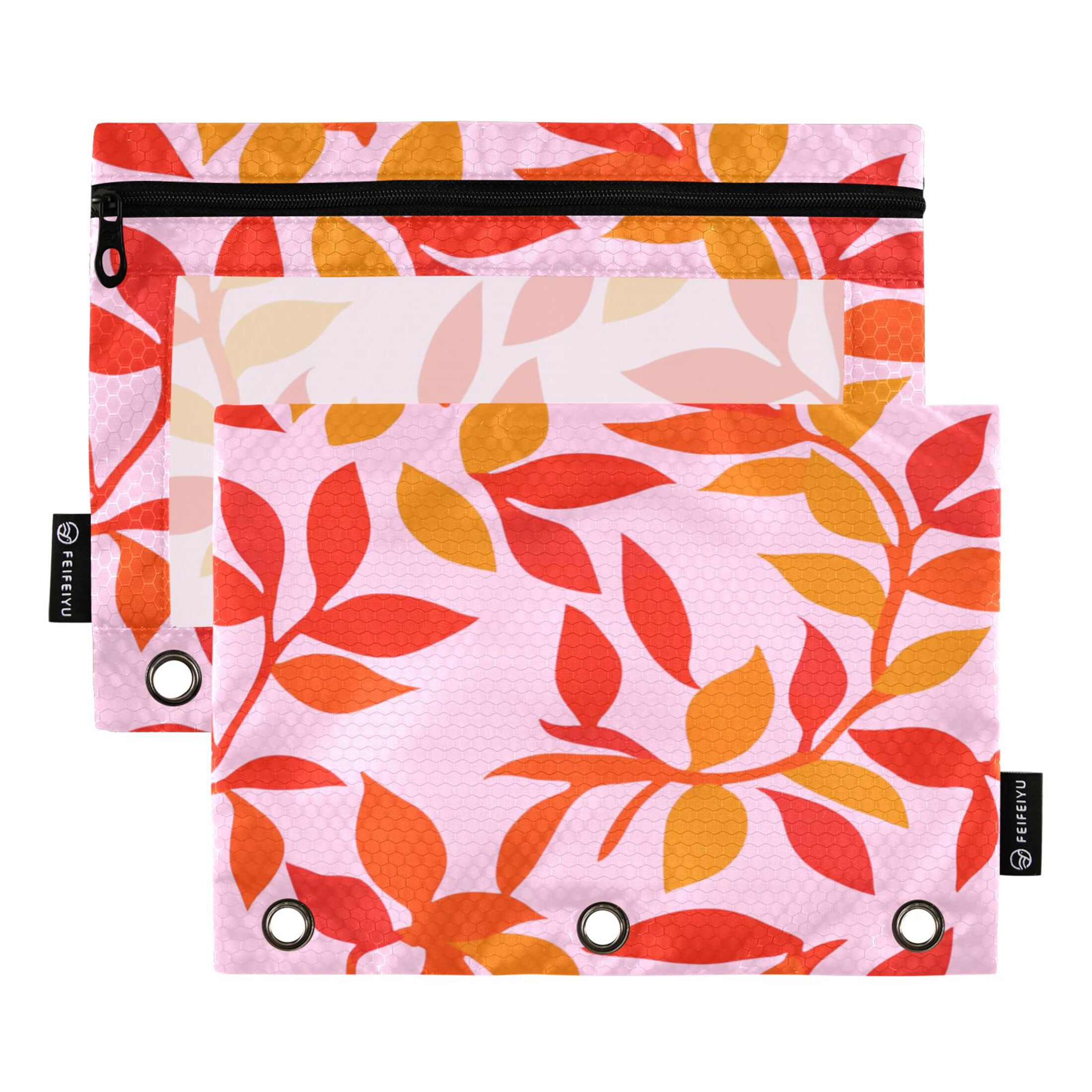 2 Pack Flip Folders with Clear PVC Window Binder Pouches 3-Ring Binder ...