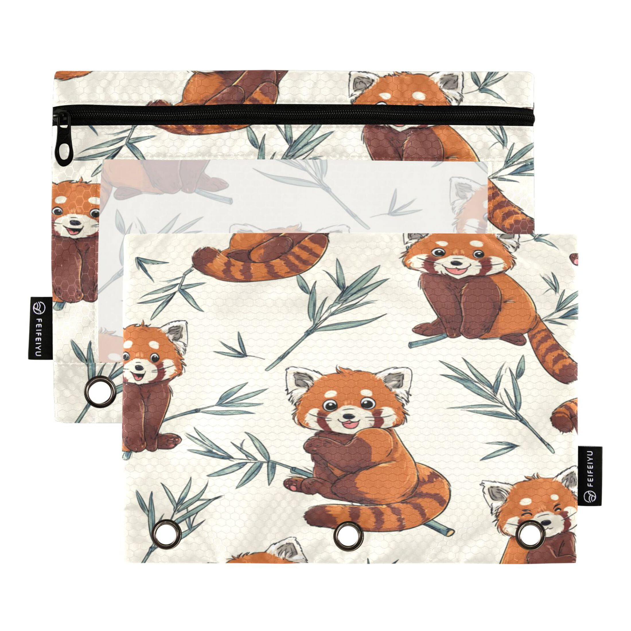 2 Pack Flip Folders with Clear PVC Window Binder Pouches 3-Ring Binder ...
