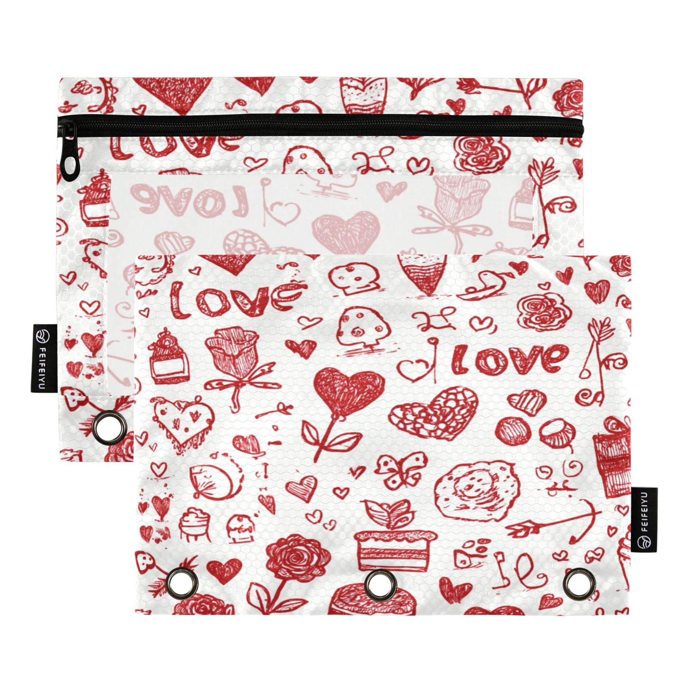 2 Pack Flip Folders with Clear PVC Window Binder Pouches 3-Ring Binder ...