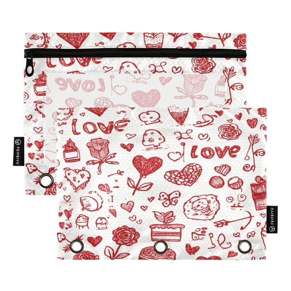 2 Pack Flip Folders with Clear PVC Window Binder Pouches 3-Ring Binder ...